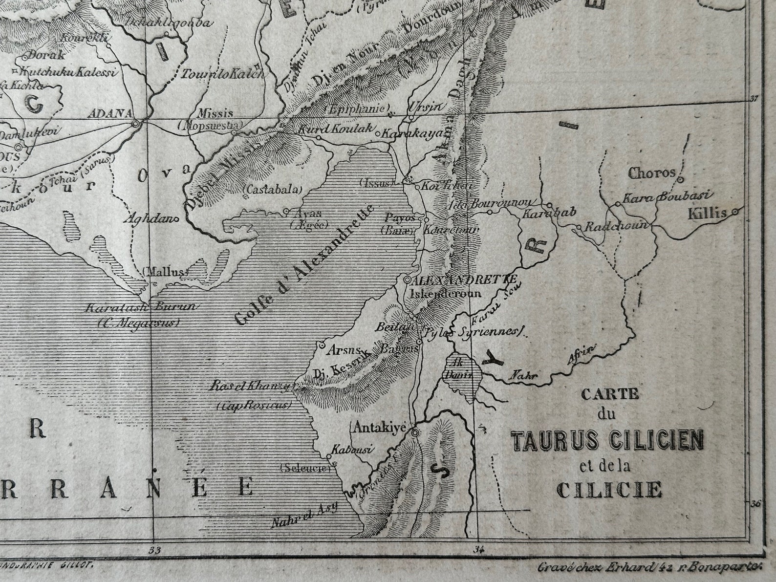 Map of the Cilician Taurus and Cilicia (1861) - Carte Du Taurus ...