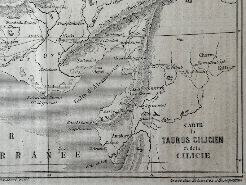 Map of the Cilician Taurus and Cilicia (1861) - Carte Du Taurus ...
