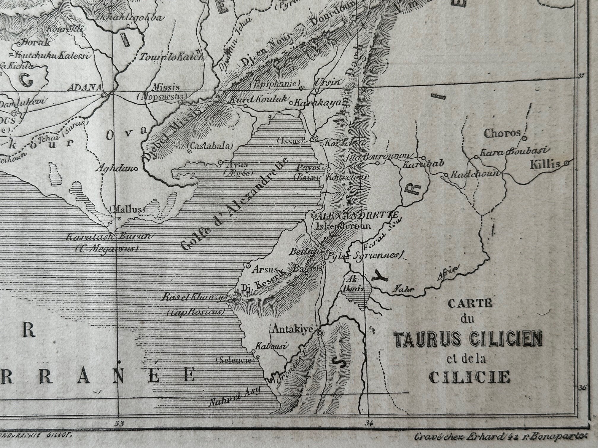 Map of the Cilician Taurus and Cilicia (1861) - Carte Du Taurus ...