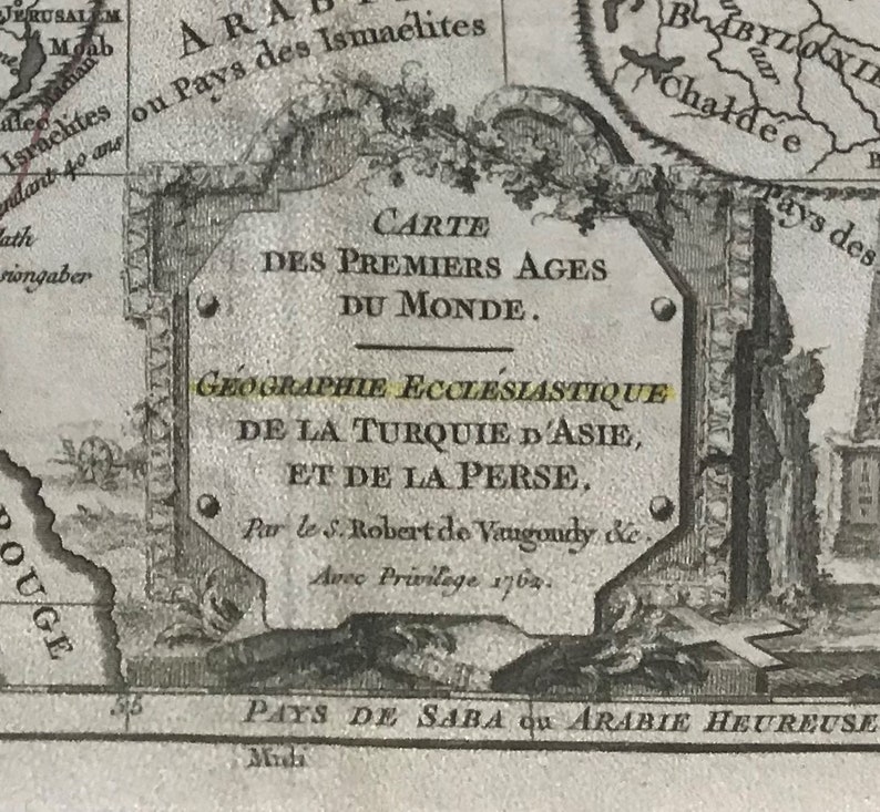 259 Years Old Antique Map of the First Ages of the World ...