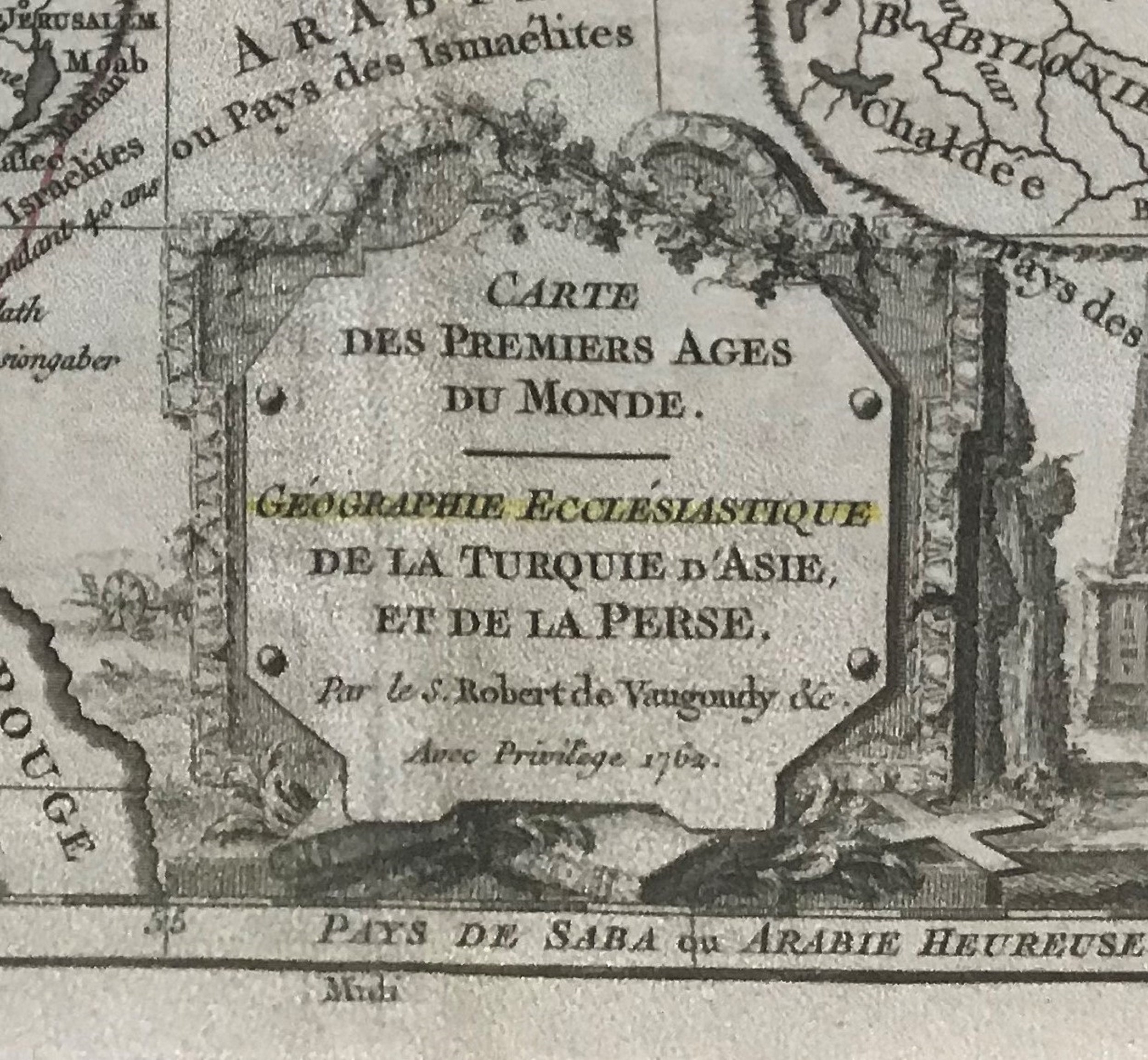 259 Years Old Antique Map of the First Ages of the World ...