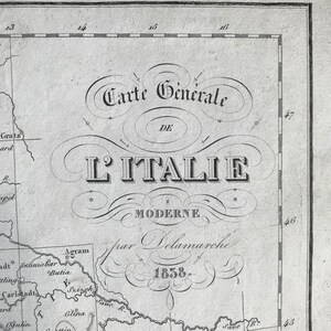 Antique Map of Italy 1838 (carte Générale De L'italie Moderne Par ...