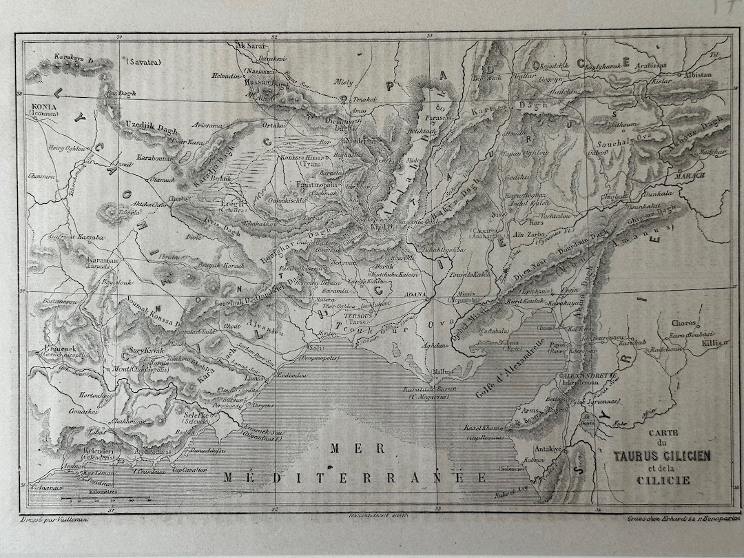 Map of the Cilician Taurus and Cilicia (1861) - Carte Du Taurus ...