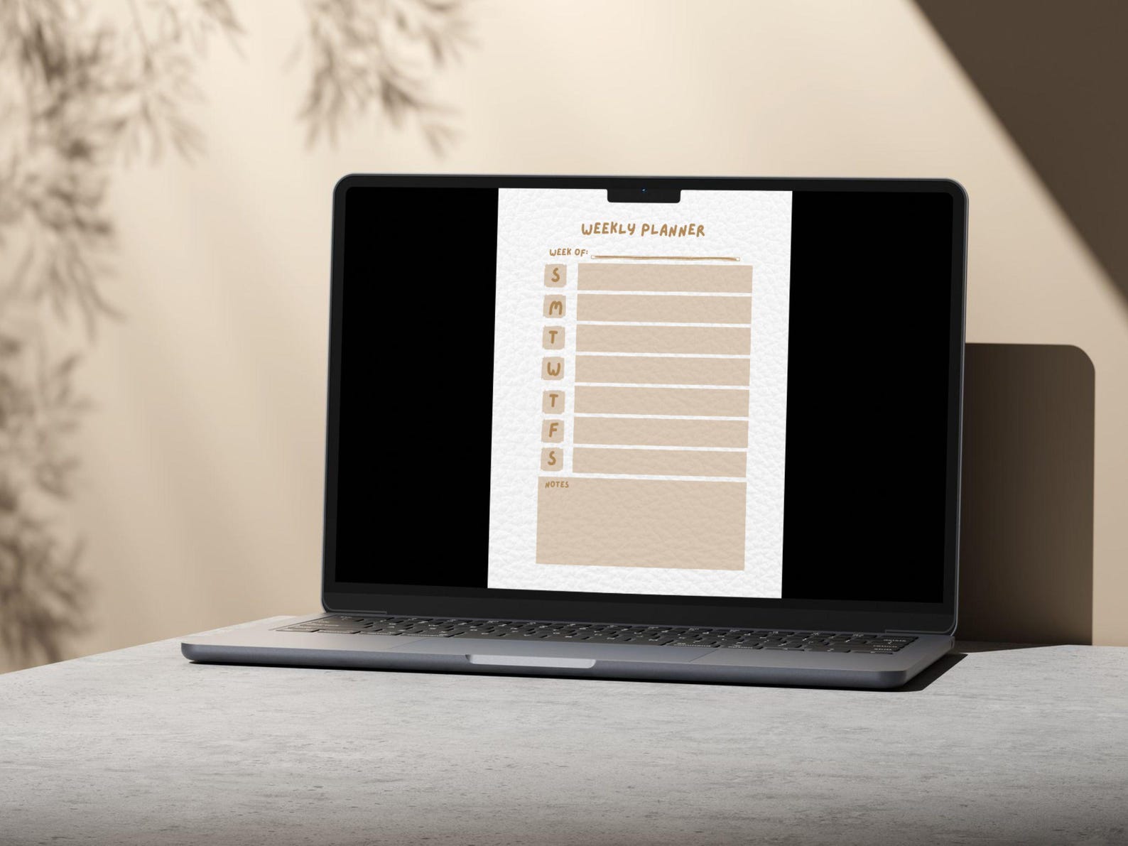 Brown Digital Hyperlinked Undated Weekly Planner, PDF File, Instant ...