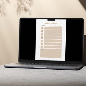 Brown Digital Hyperlinked Undated Weekly Planner, PDF File, Instant ...