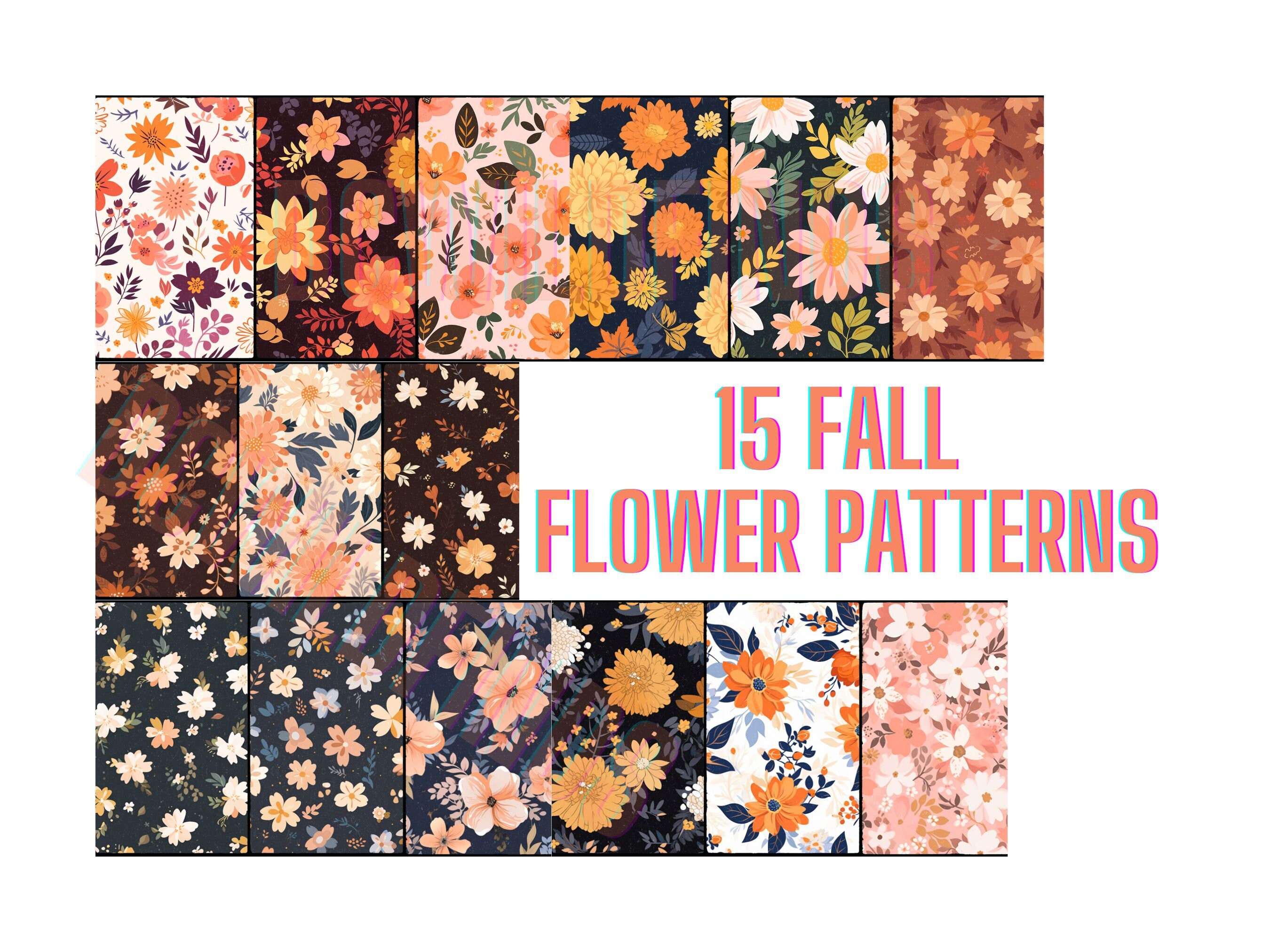 15 Fall Flowers Pattern PNG, Commercial Use, Instant Download - Etsy