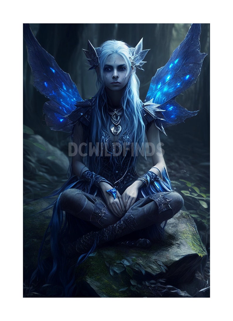 5 Various Sizes of Printables: Blue Fairy Wall Art, Posters, Fairies ...