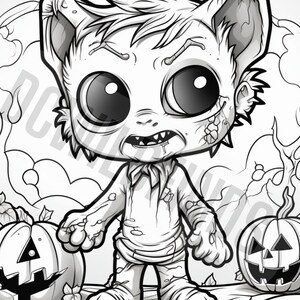 10 Pages of Halloween Coloring Pages With Monsters, Pumpkins, and Cats ...