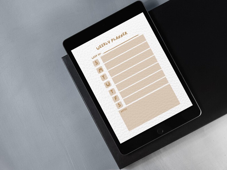Brown Digital Hyperlinked Undated Weekly Planner, PDF File, Instant ...