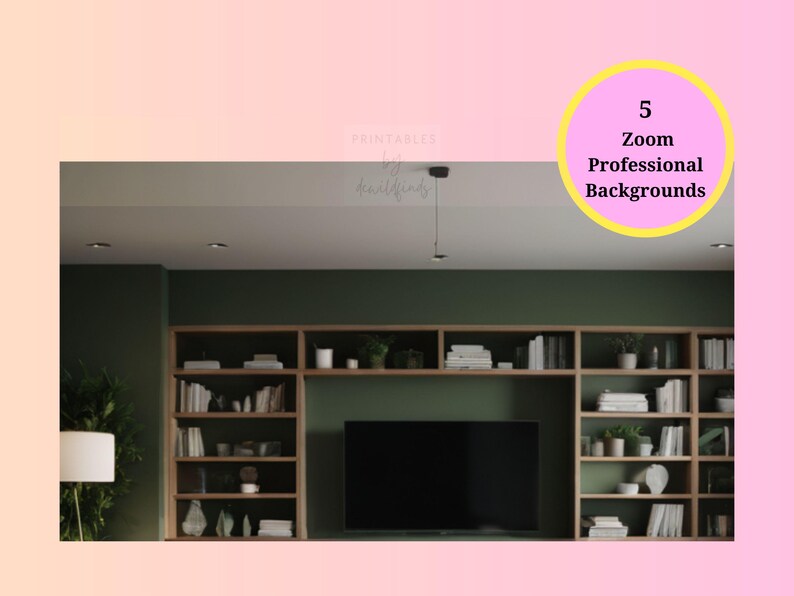 5 - Professional Zoom Background, Digital Teams Backdrop, Instant ...