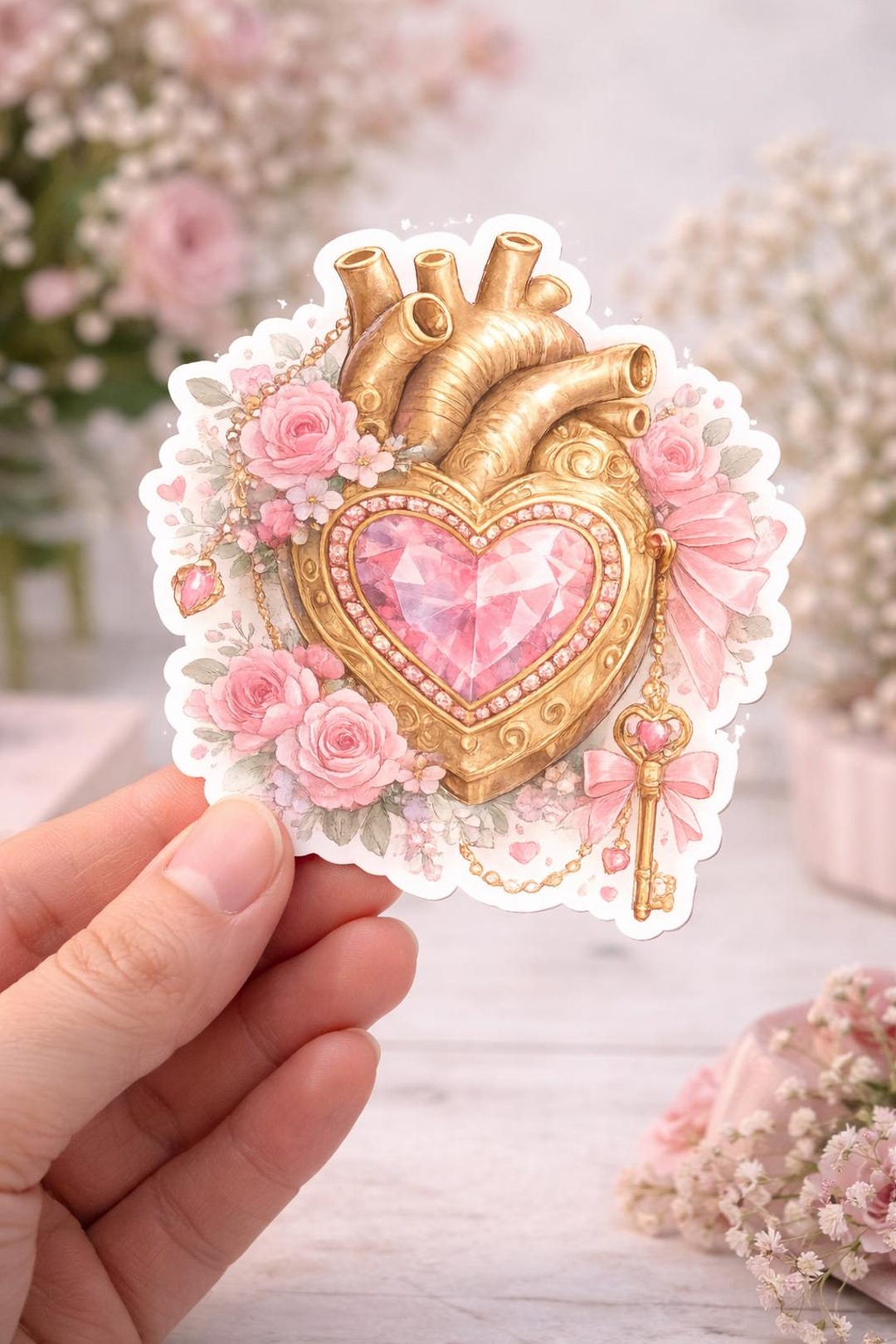 Anatomical Heart Locket Sticker, Trending Stickers, Valentine's Day ...