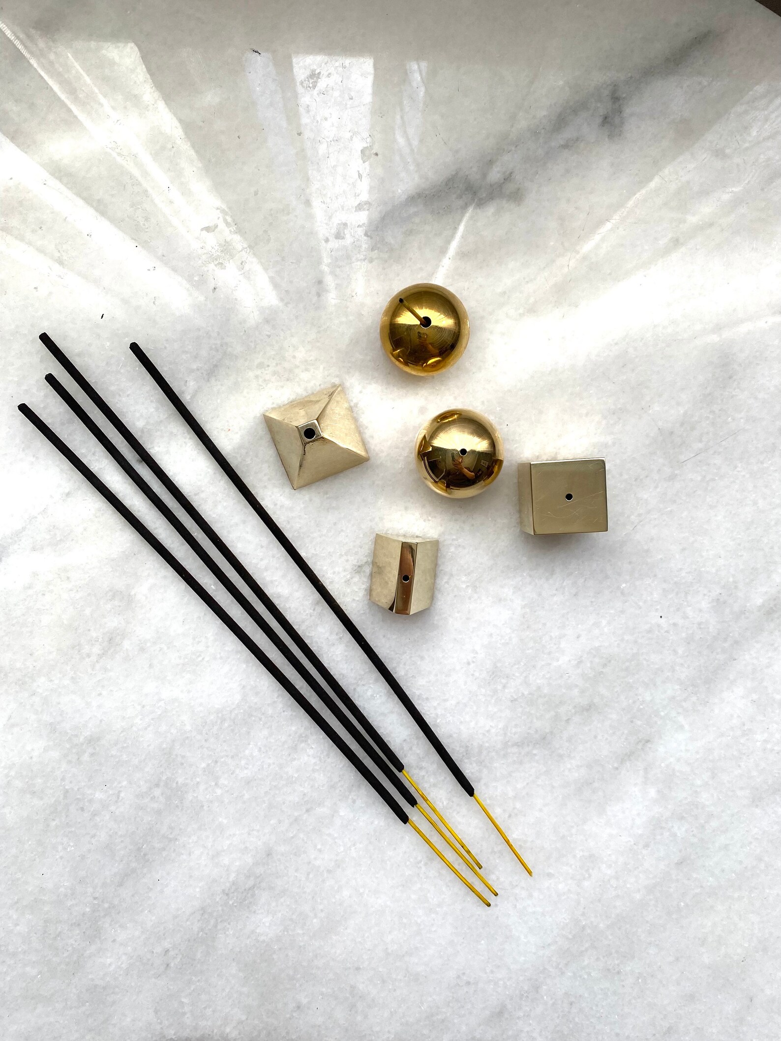 Solid Brass Triangle Incense Holder: Handmade Meditation Gift - Etsy