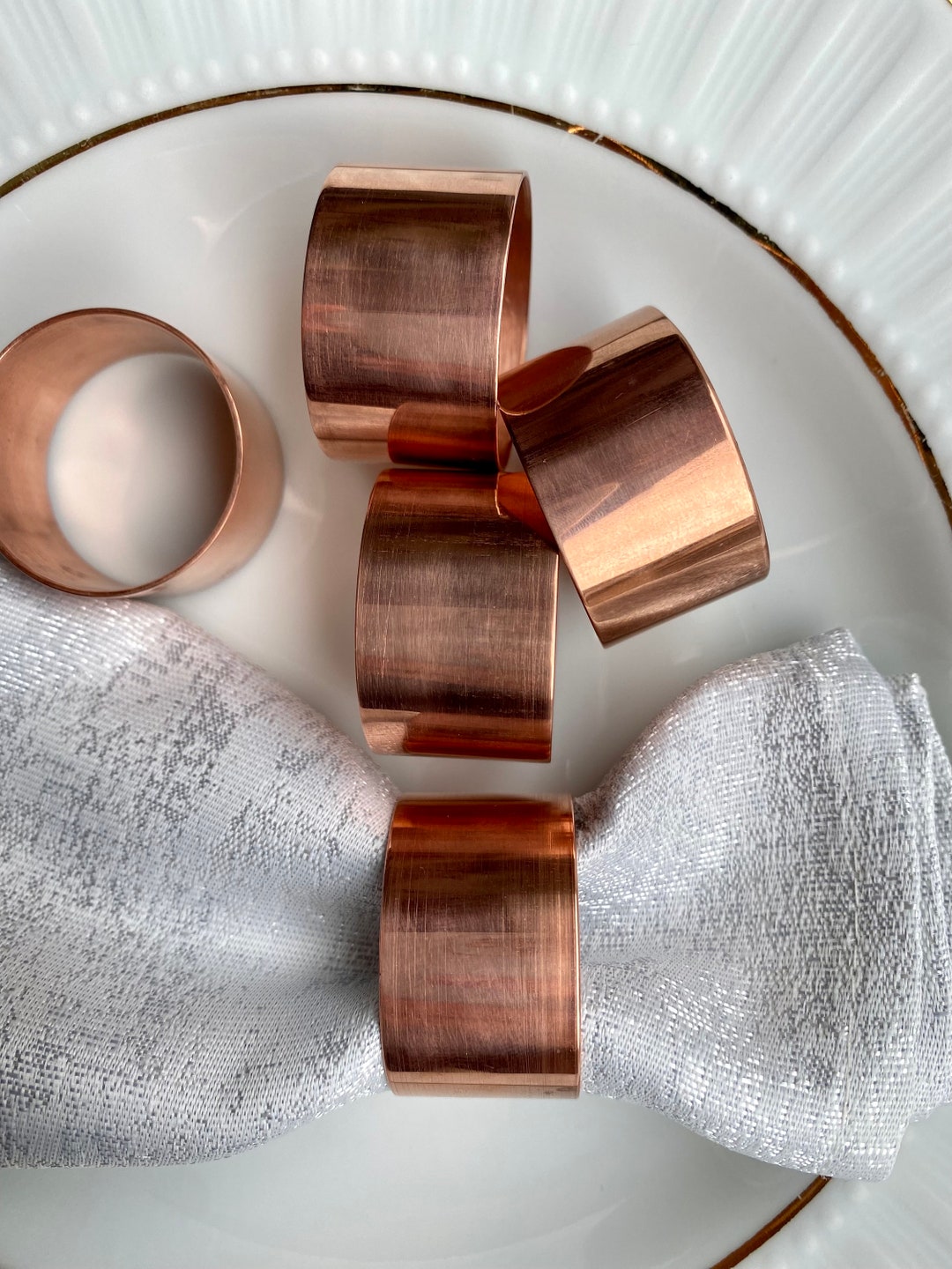 Copper Napkin Rings. Wedding Table Décor. Housewarming Gift. Rustic ...