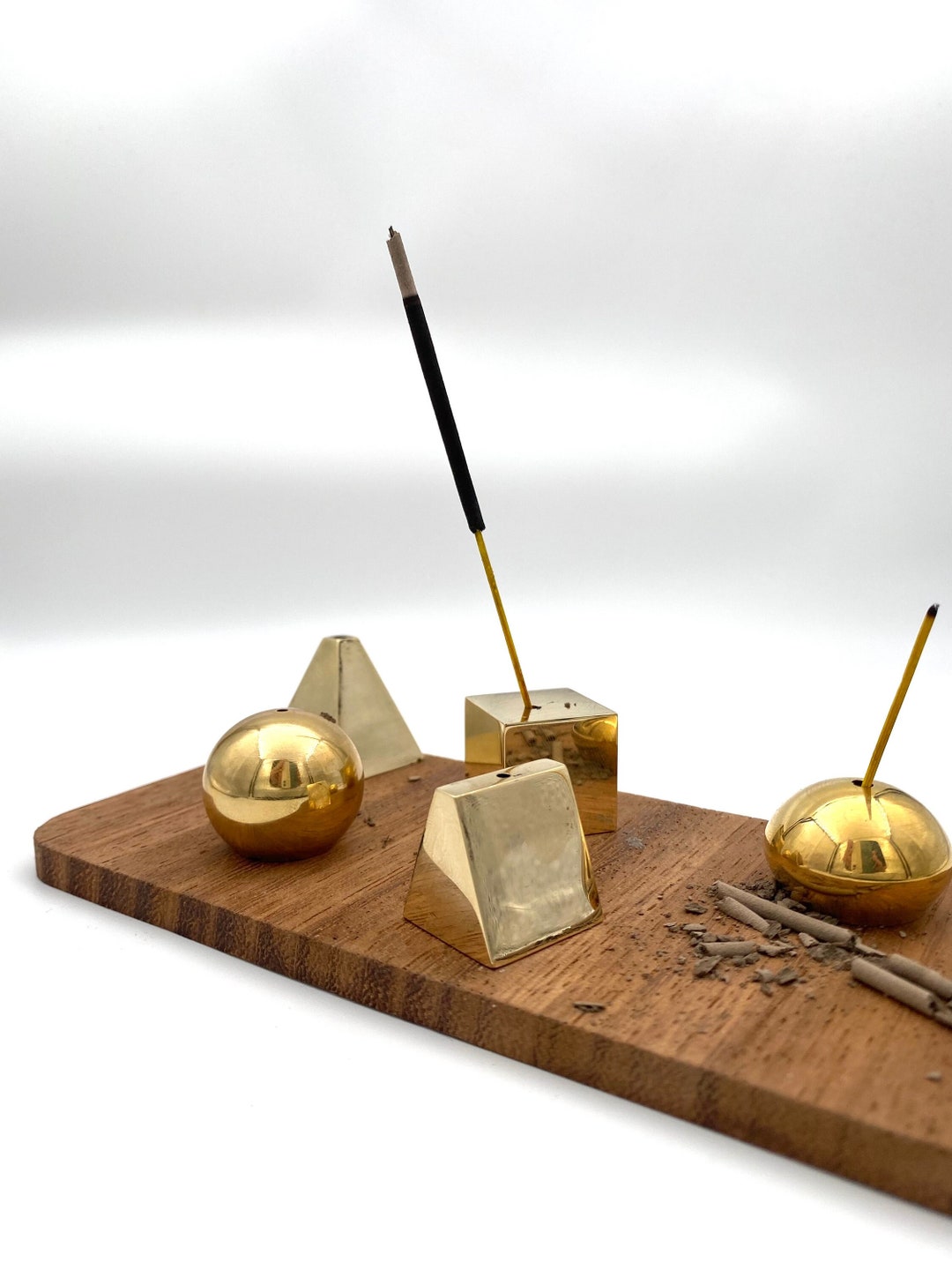 Solid Brass Triangle Incense Holder: Handmade Meditation Gift - Etsy