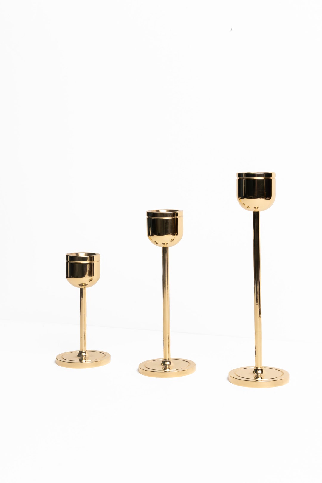 Brushed Gold Modern Luxury Candle Holder for Tapered Candles Brass ...