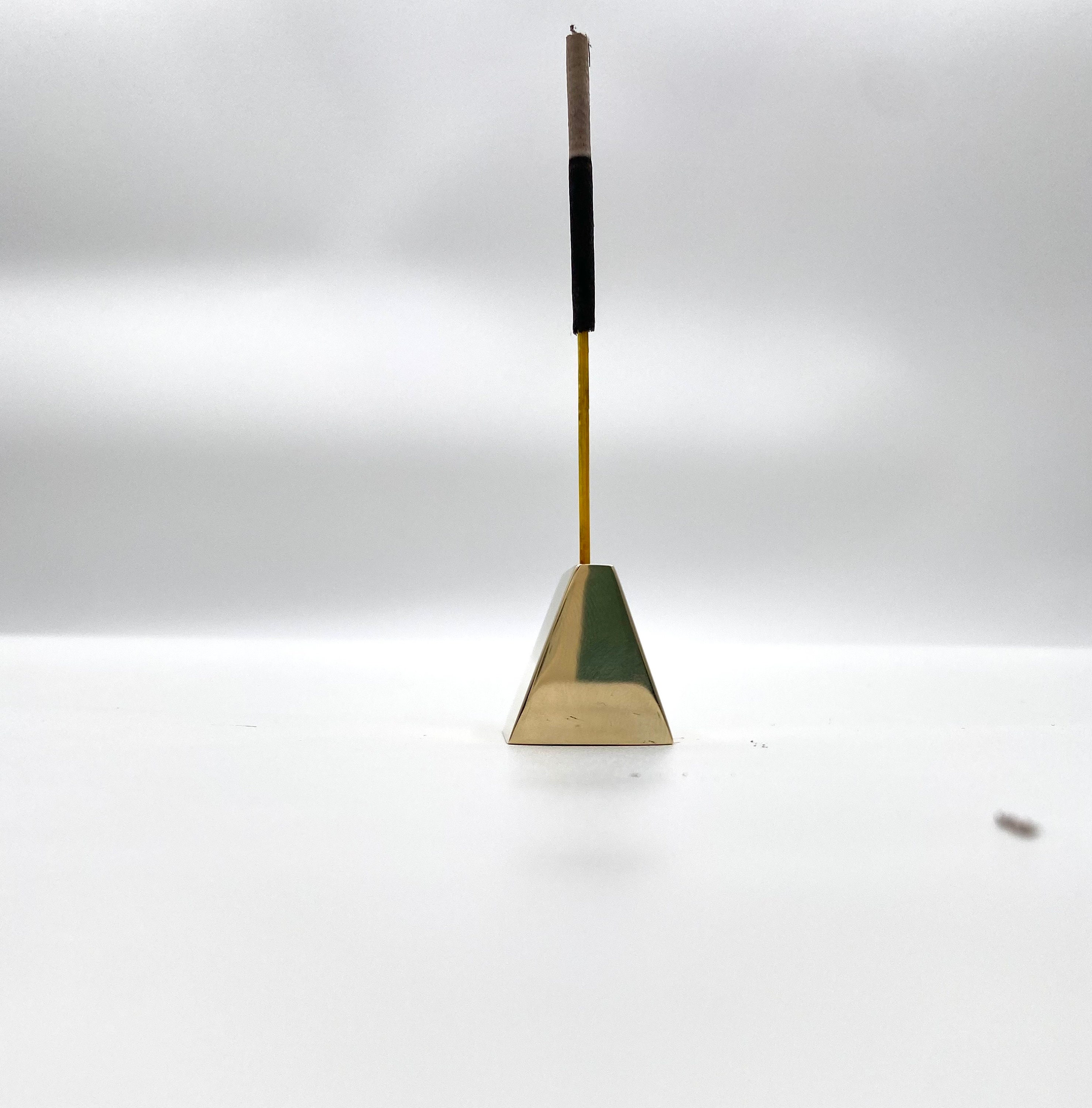 Solid Brass Triangle Incense Holder: Handmade Meditation Gift - Etsy