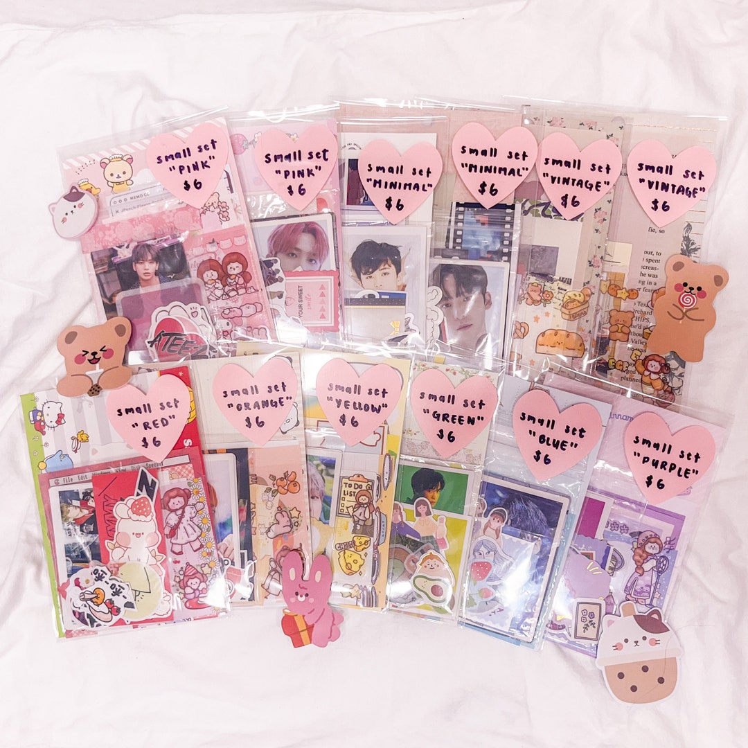Cute K-pop Stationery Grab Bag Sets With Memos, Stickers, Lomo Cards ...
