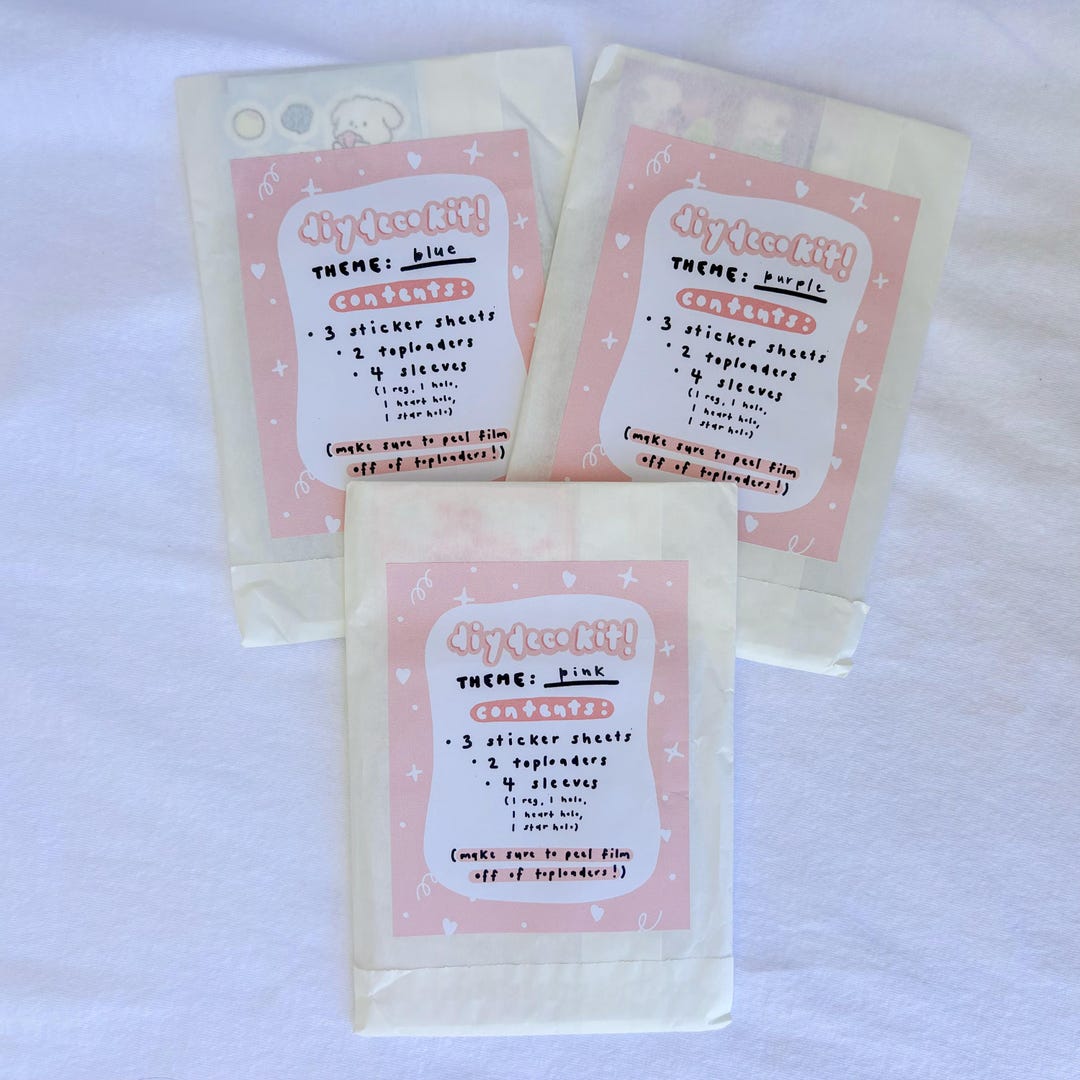 Cute K-pop Diy Toploader Deco Kit With Sticker Sheets, Toploaders, and ...