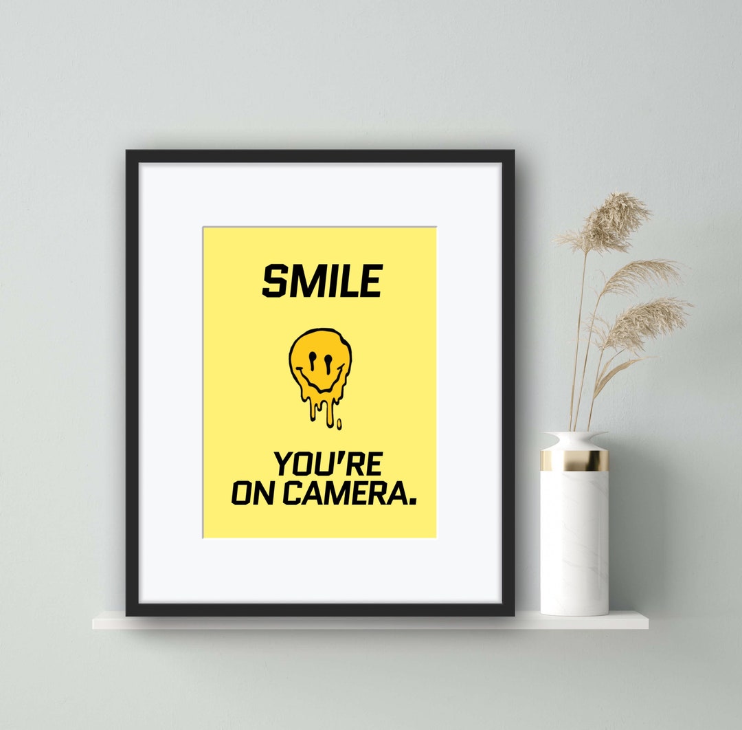 Smile You’re on Camera Smiley Face Poster Digital Print Instant ...