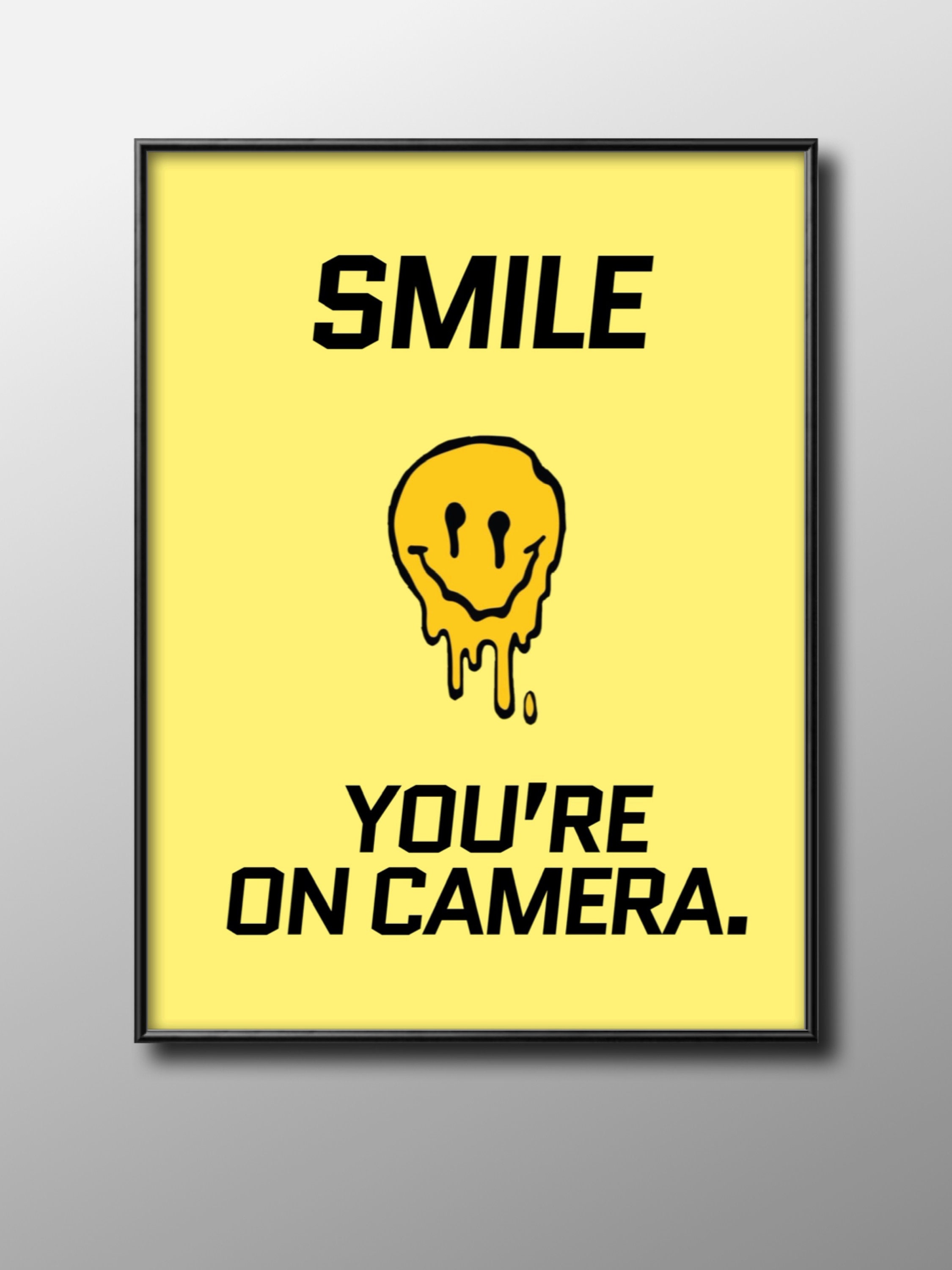 Buy Smile Youre on Camera Smiley Face Poster Digital Print Instant ...