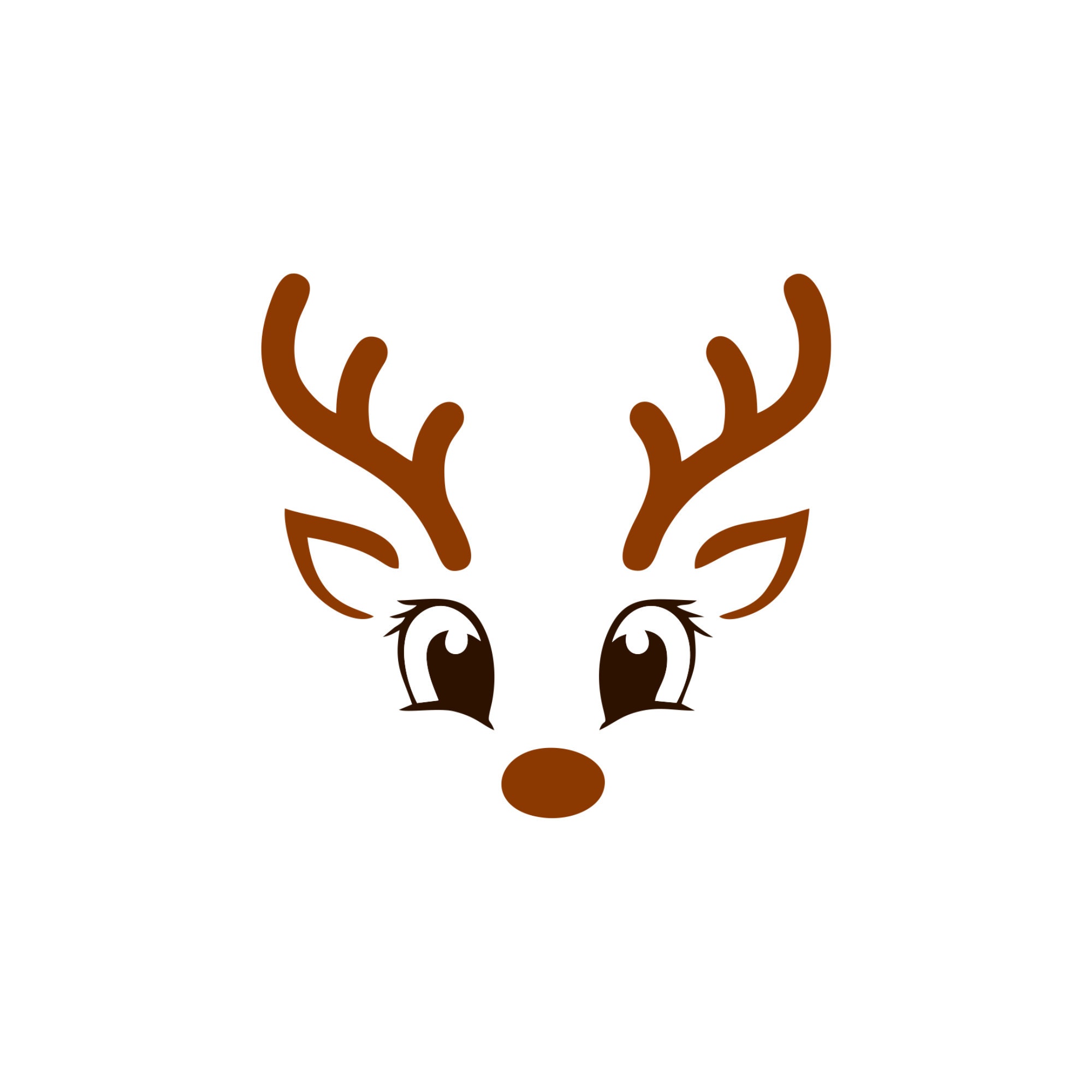 Reindeer Face Svg / Boy Reindeer Face / Girl Reindeer Face / Christmas ...