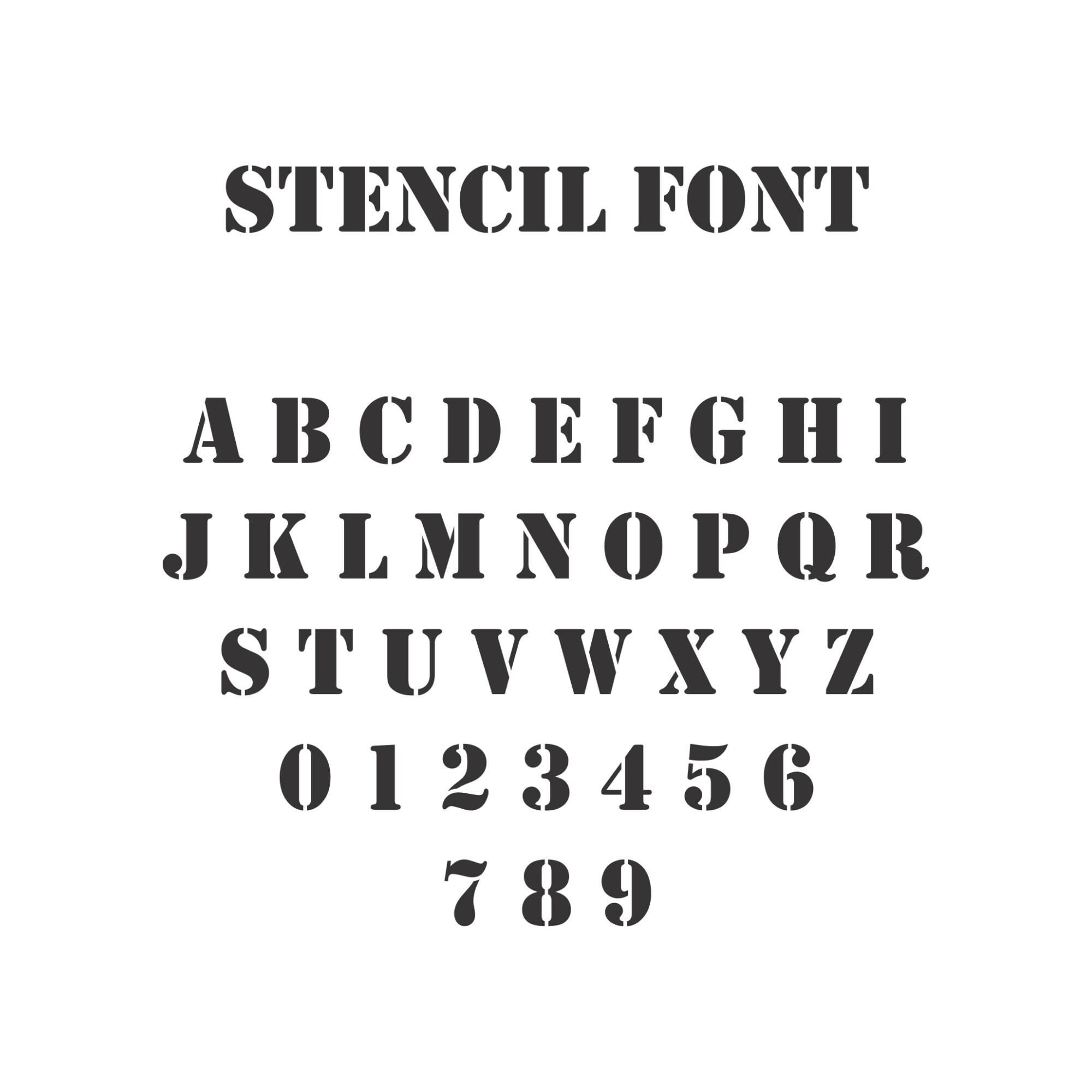 Stencil Font SVG TTF Stencil Alphabet Army Font School - Etsy Canada