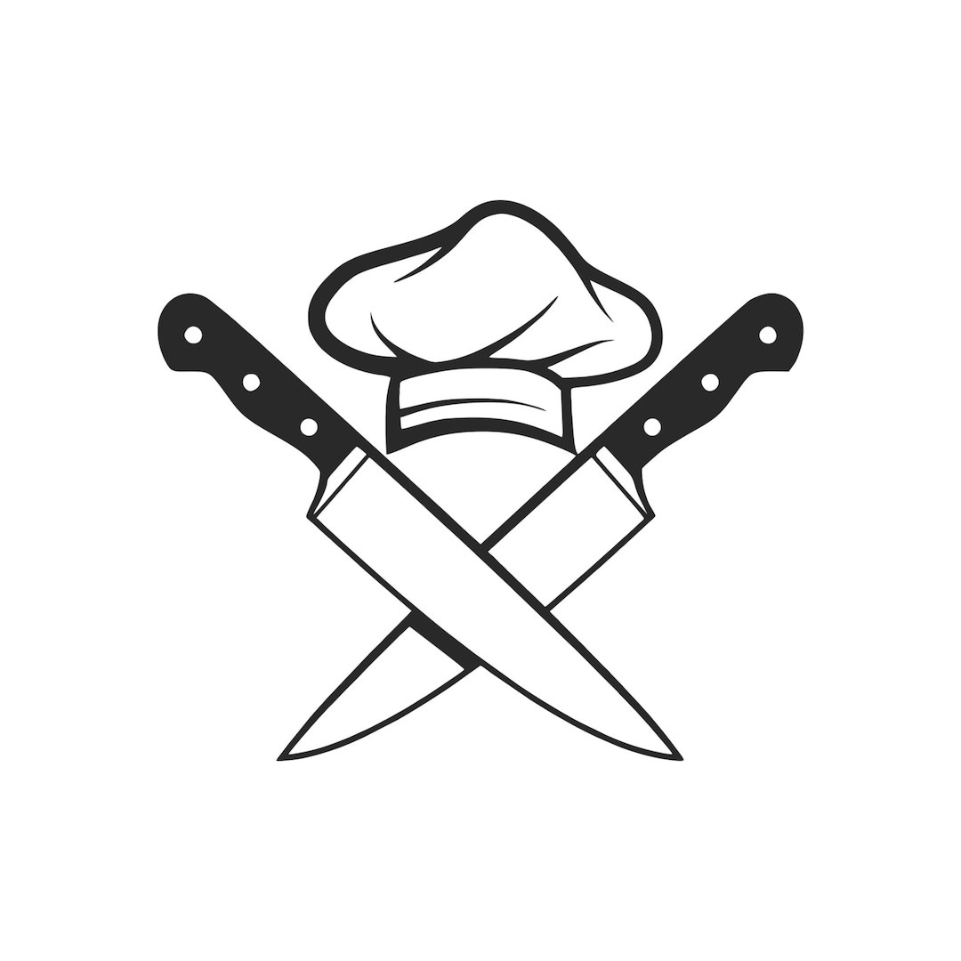 Chef Logo Svg, Cook Svg, Knife Svg, Chef Hat Svg Vector Cut File for ...