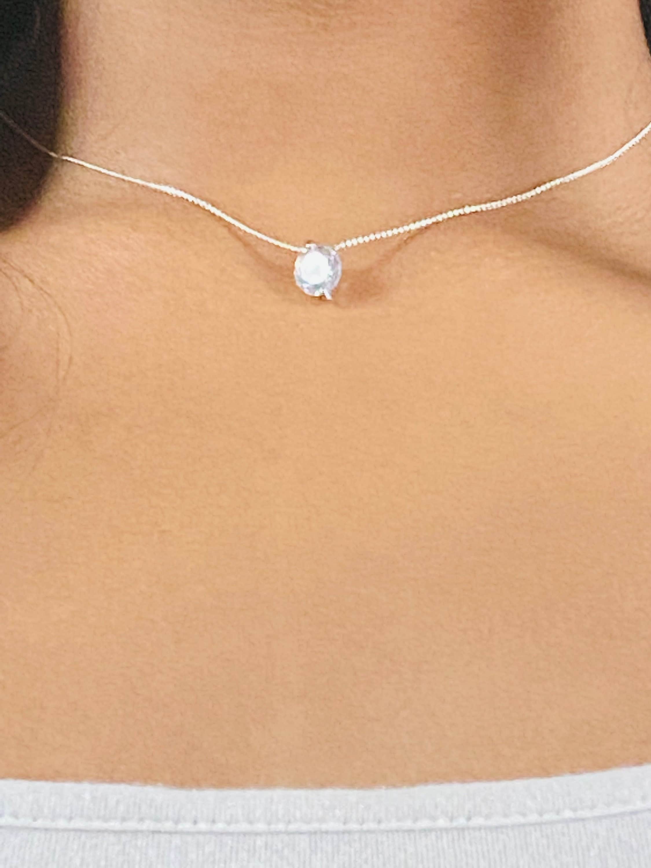 Rhinestone Silver Necklace - Etsy