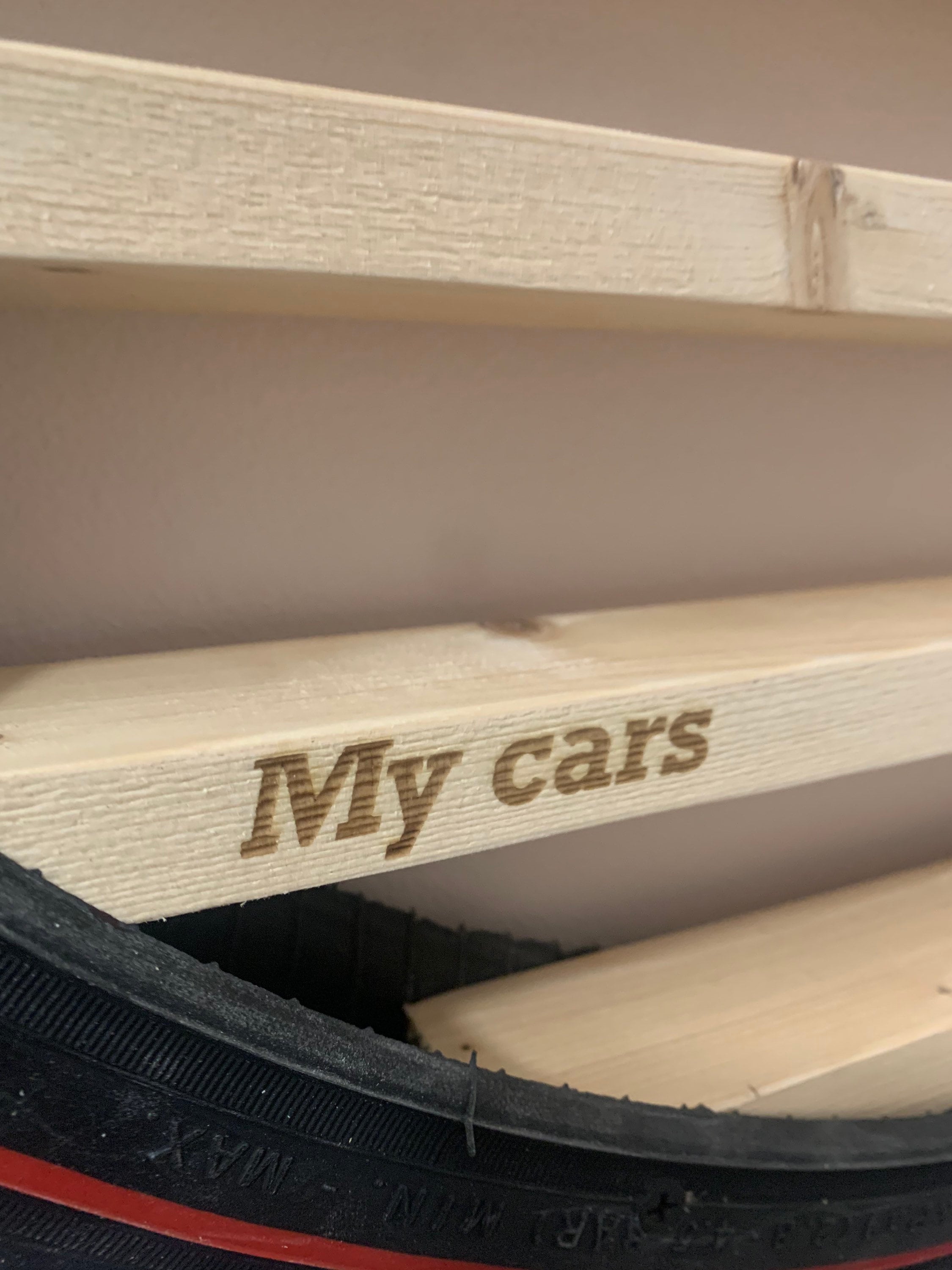 Toy Car Tire Display Train Set Display Shelf 26" Tire Personalized ...