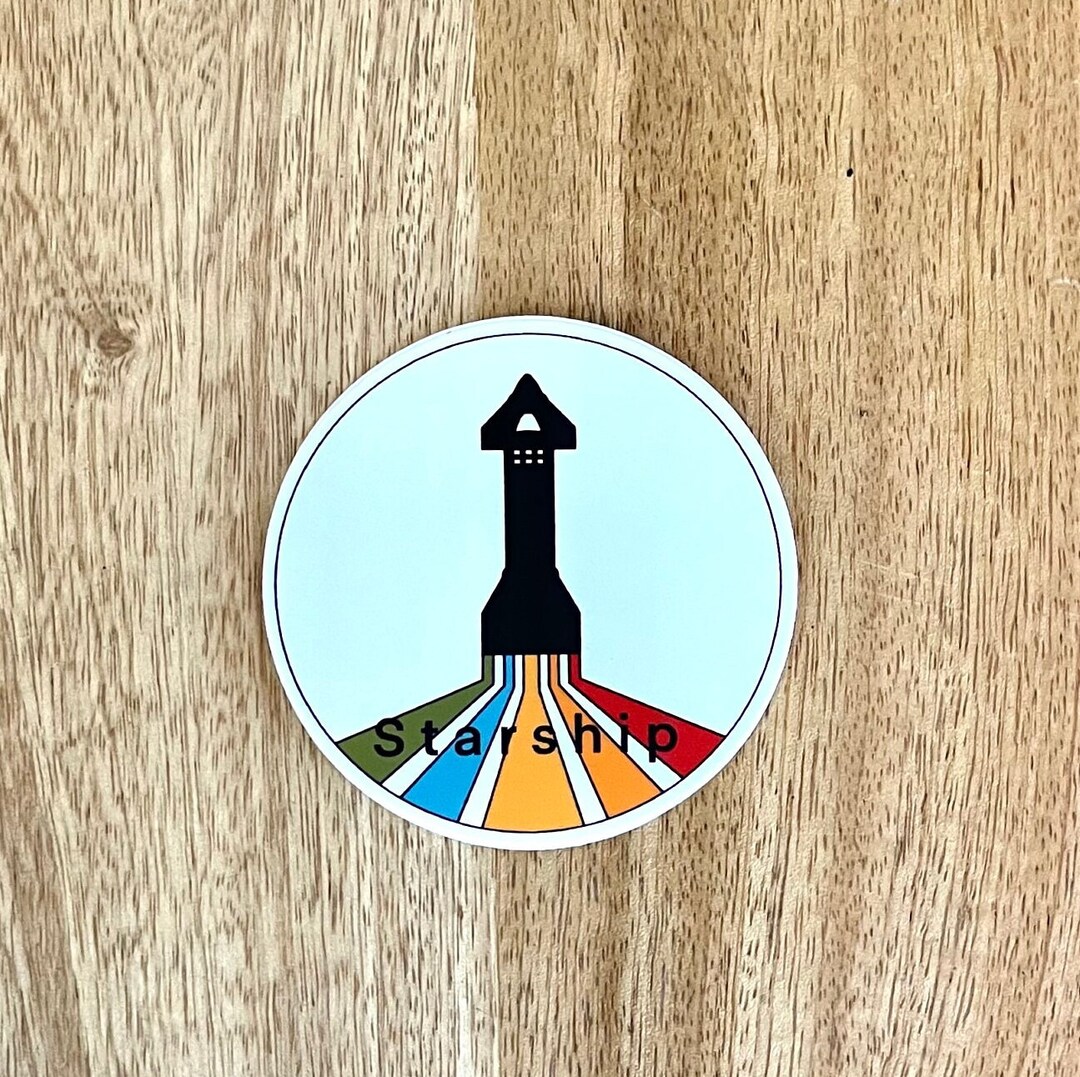 Colorful Spacex Starship Sticker - Etsy