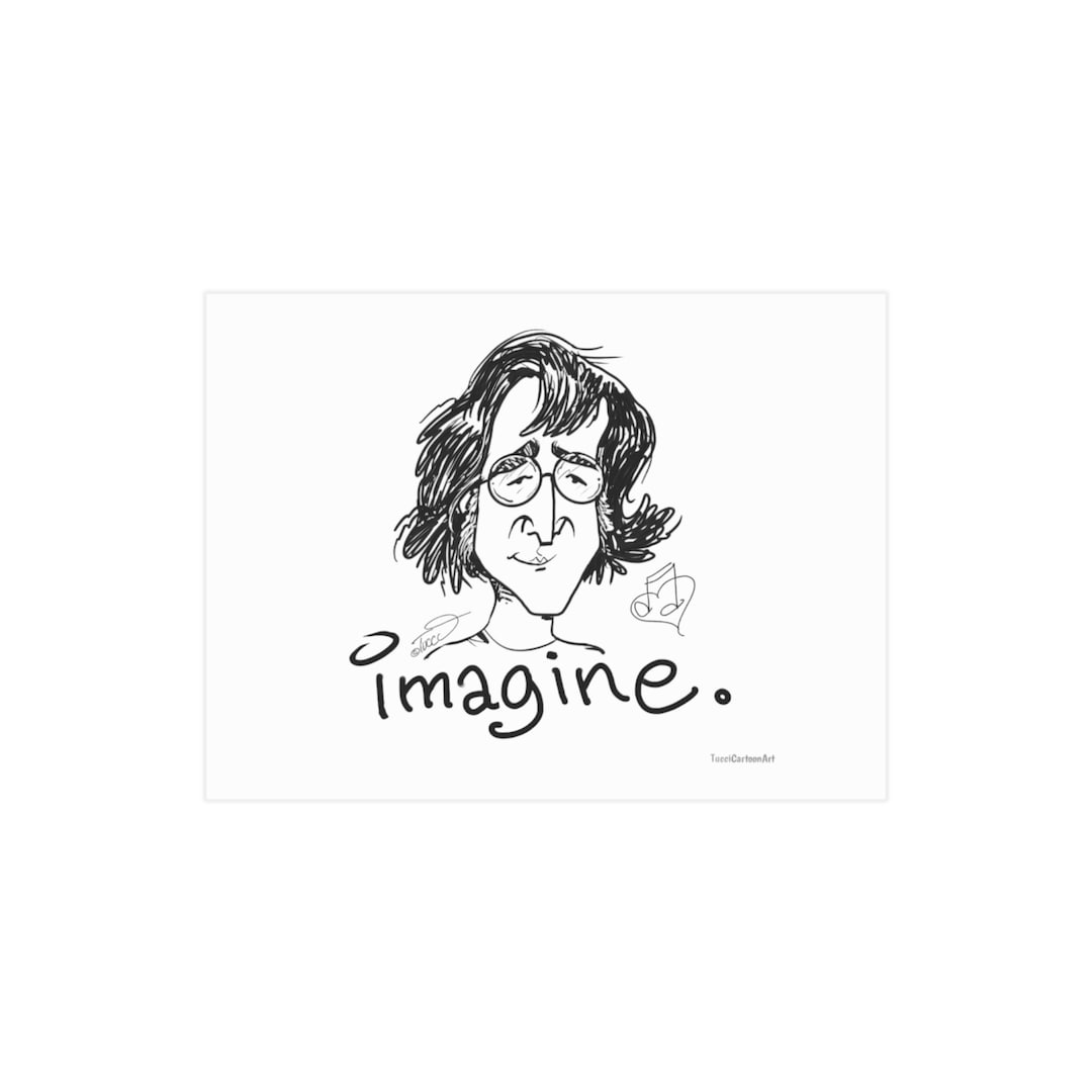 John Lennon Imagine Cartoon Portrait Print - Etsy