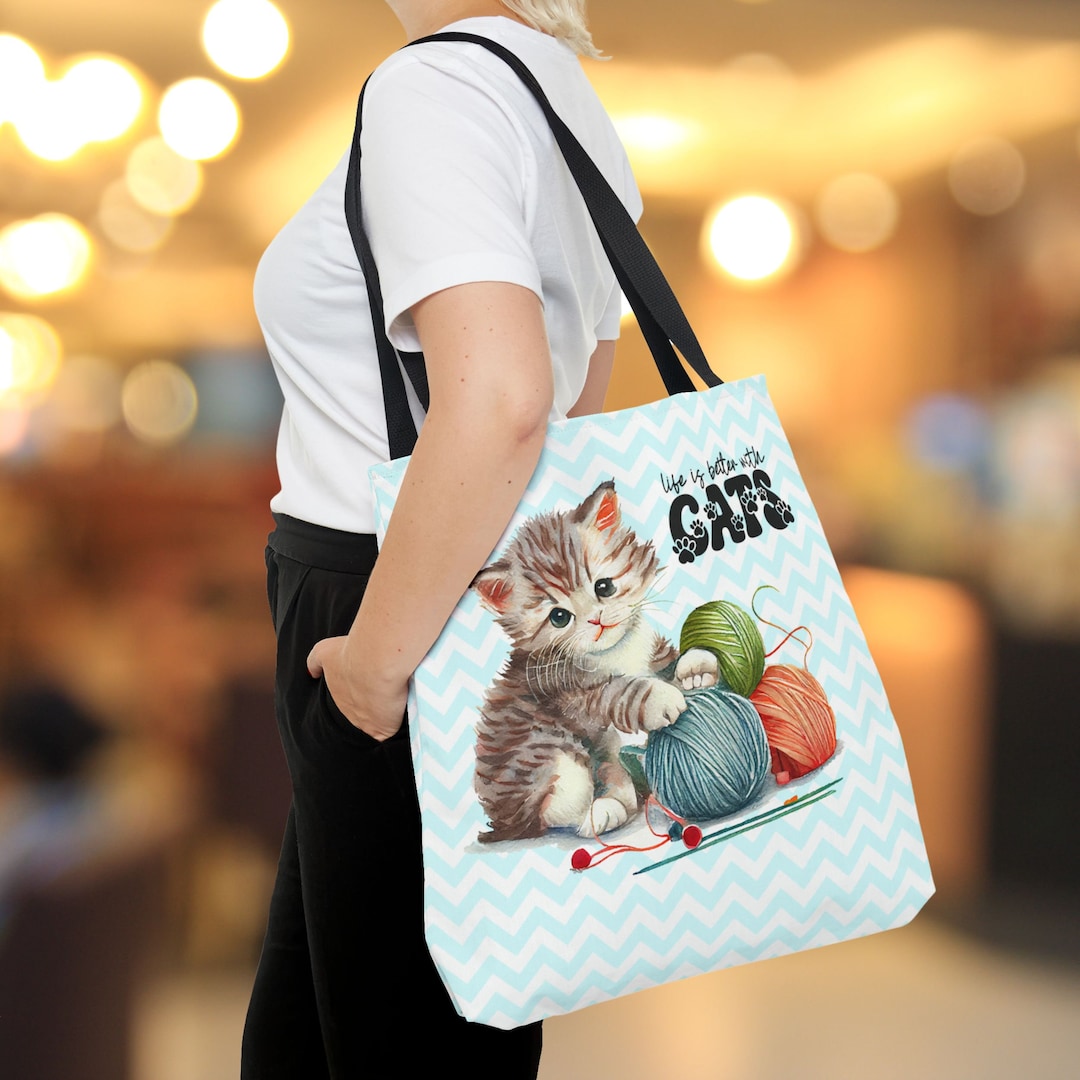 Cats Tote Bag, Cute Cats Bag, Gift for Cat Lovers, Cat Mom Tote Bag ...