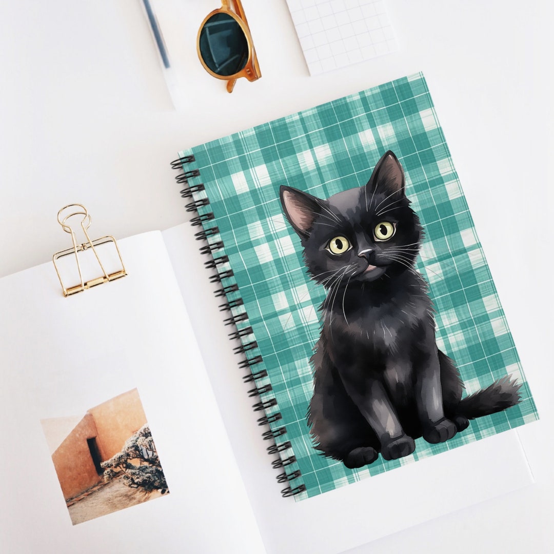Cute Black Cat Notebook Ruled Line, Cats Journal, Cat Notebook, Journal ...