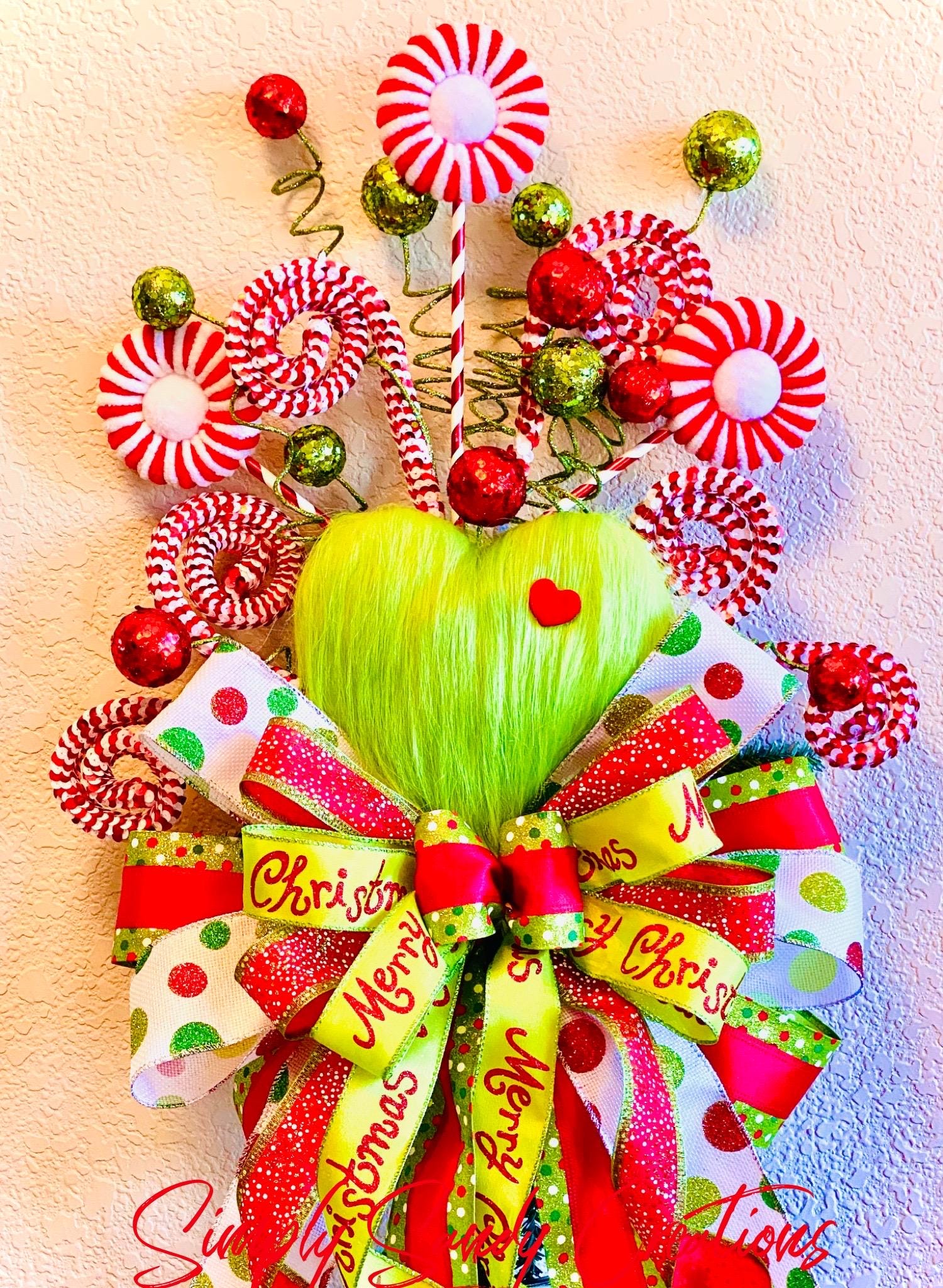 Green Monster Heart Whimsical Tree Topper Christmas Tree Decoration - Etsy