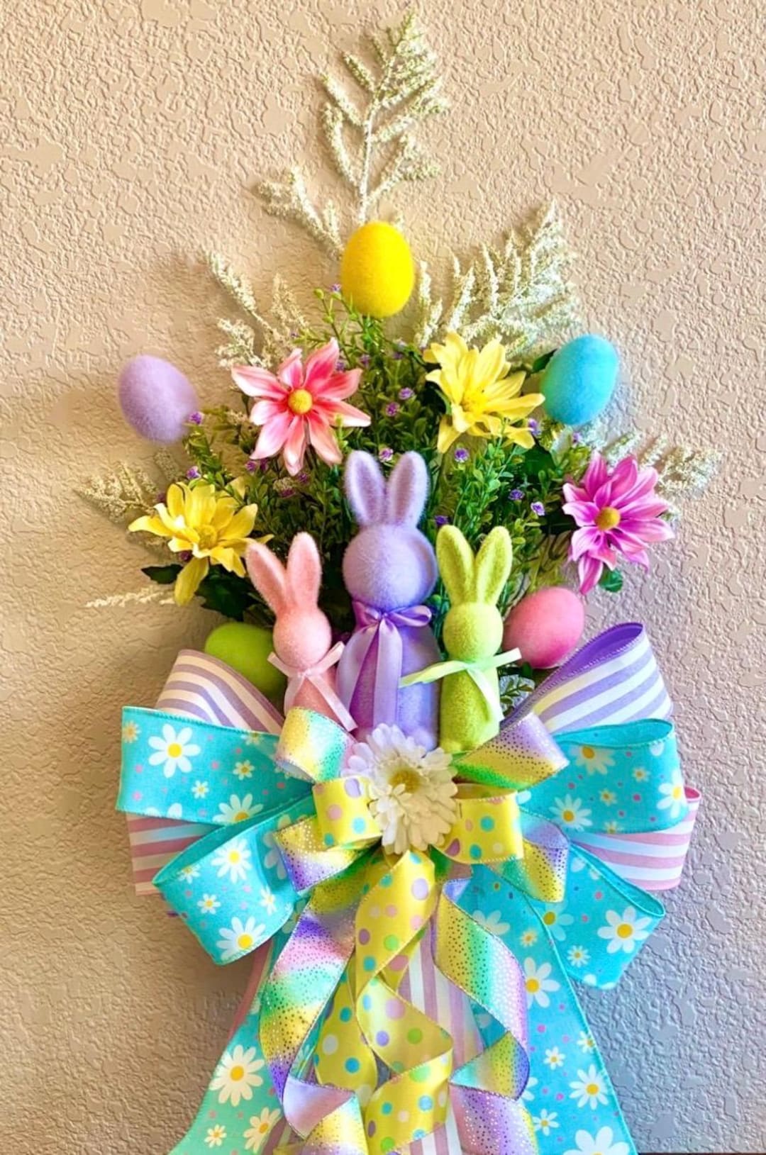 Flocked Bunny Tree Topper Easter Bunny Tree Topper - Etsy