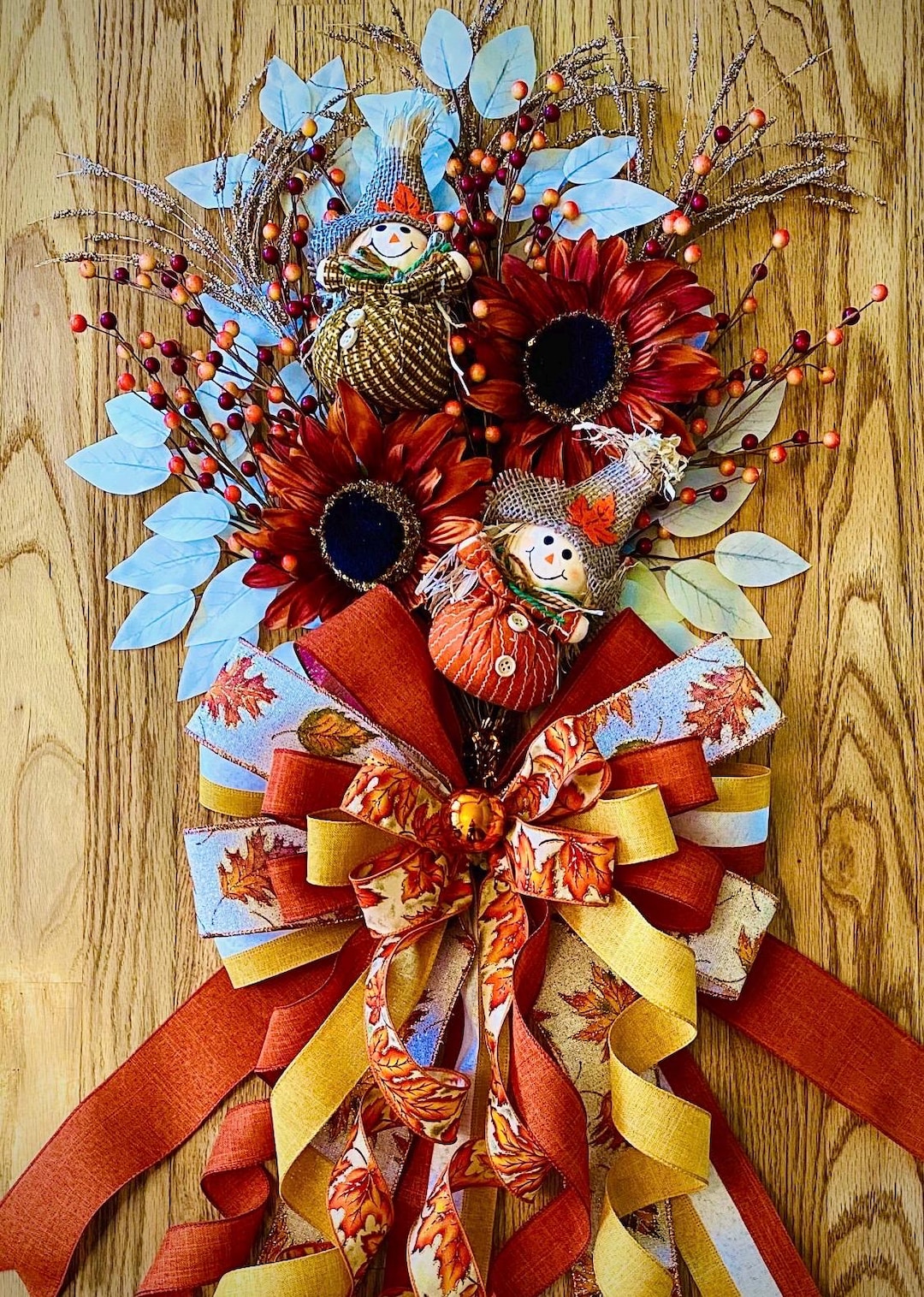 Fall Autumn Scarecrow Tree Topper Thanksgiving Tree Decoration - Etsy