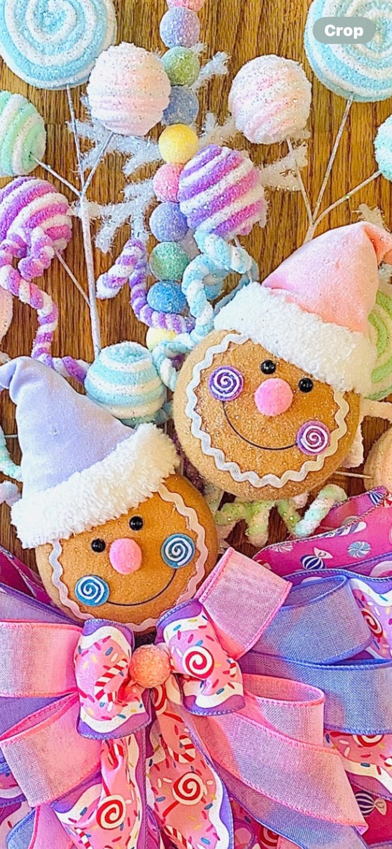 Pink Candyland Gingerbread Tree Topper Christmas Tree Decoration - Etsy