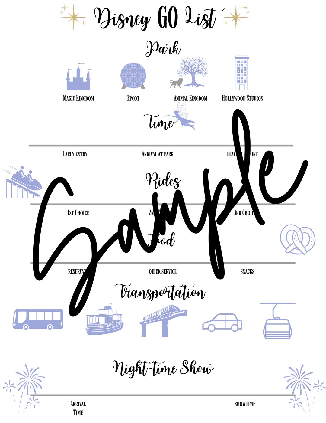 Disneyworld Go List / Instant Download / Printable - Etsy