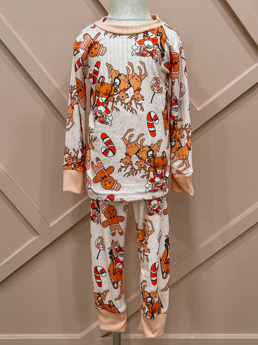 Pink Santa Sleigh Christmas Pajamas - Etsy