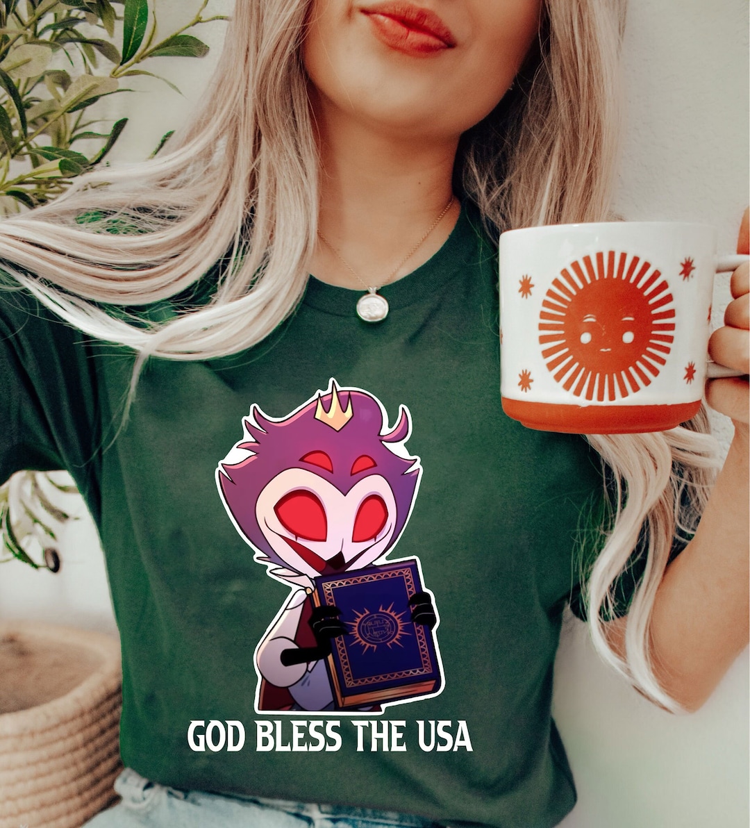 Stolas With Her Bible Helluva Boss God Bless Everyone T-shirt, Helluva ...