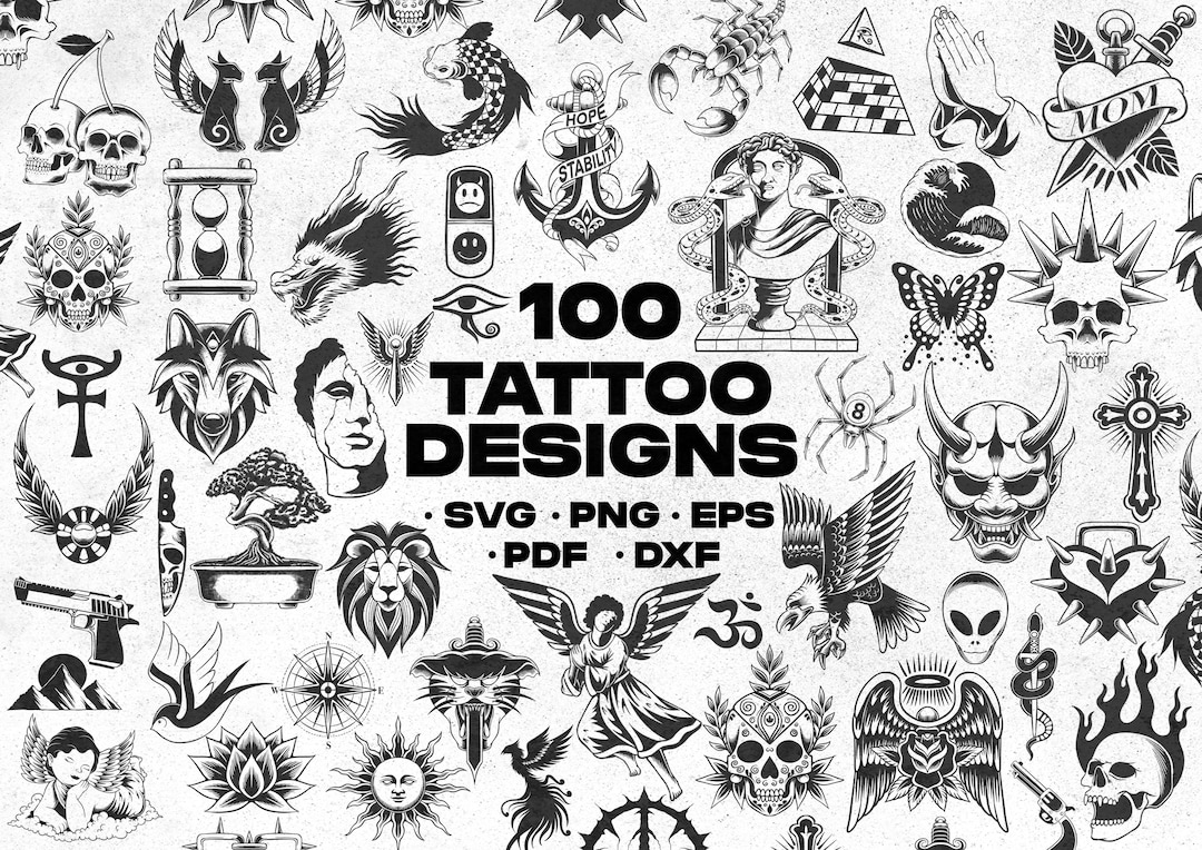 100 Unique Tattoo Design – Perfect for Cricut & Silhouette | Tattoo SVG ...