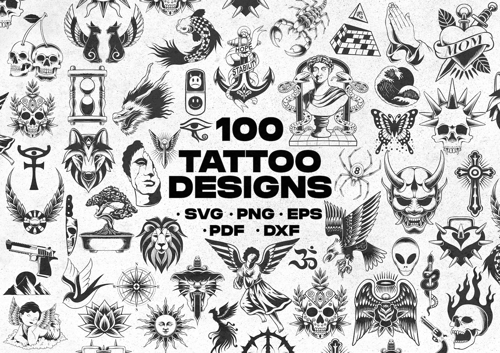 100 Unique Tattoo Design – Perfect for Cricut & Silhouette | Tattoo SVG ...