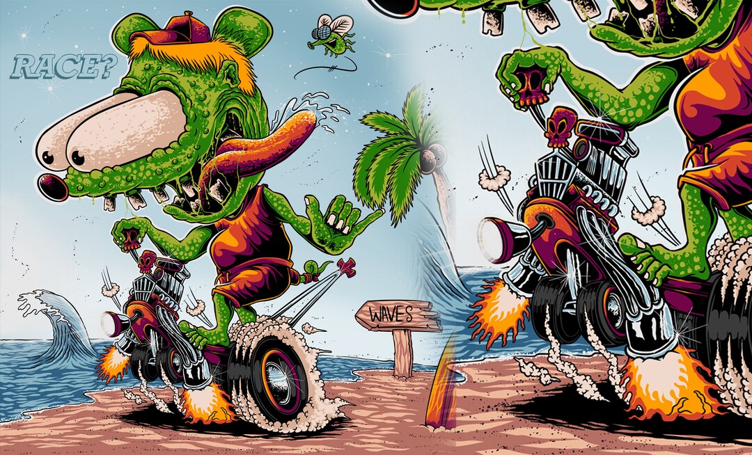 I Will Create an Illustration of Kustom Kulture Rat Fink Style | Rat ...
