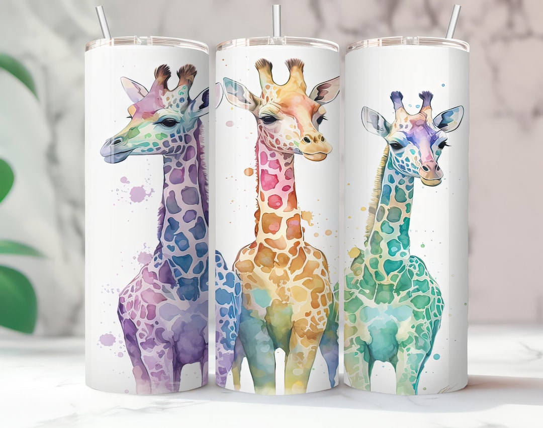 Giraffe Tumbler 20oz, Giraffe Lover Gift, Cute Animal Cup, Gift for ...