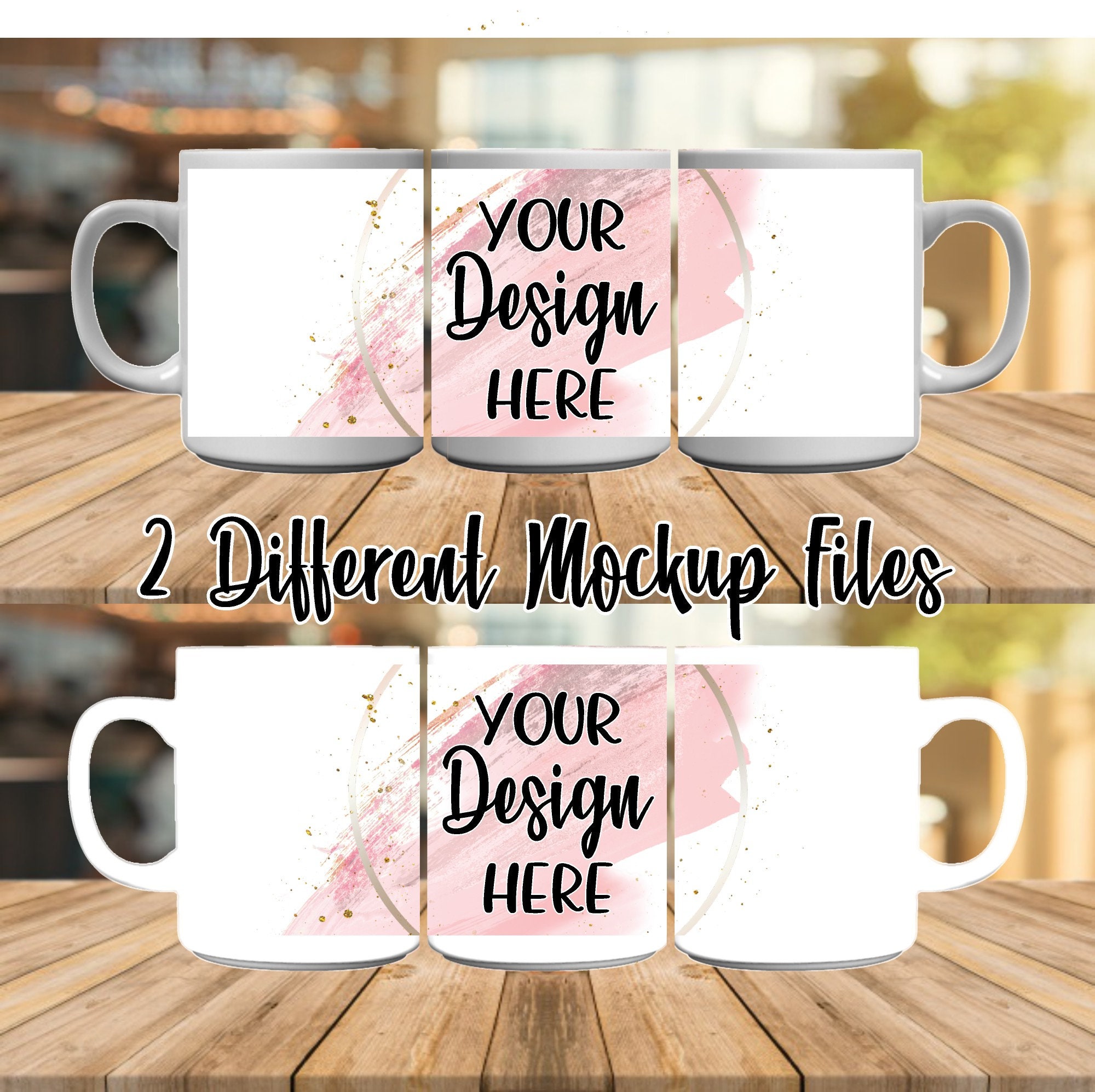 Coffee Cup Mock Ups full Wrap White & Gray Simple Easy - Etsy