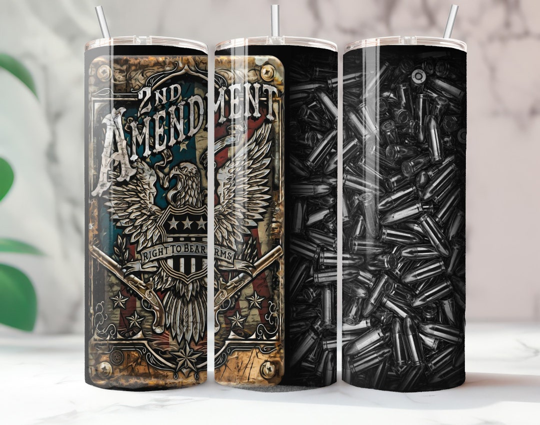 2nd Amendment Tumbler 20oz, Patriotic Gift for Him, Gun Owner Gift ...