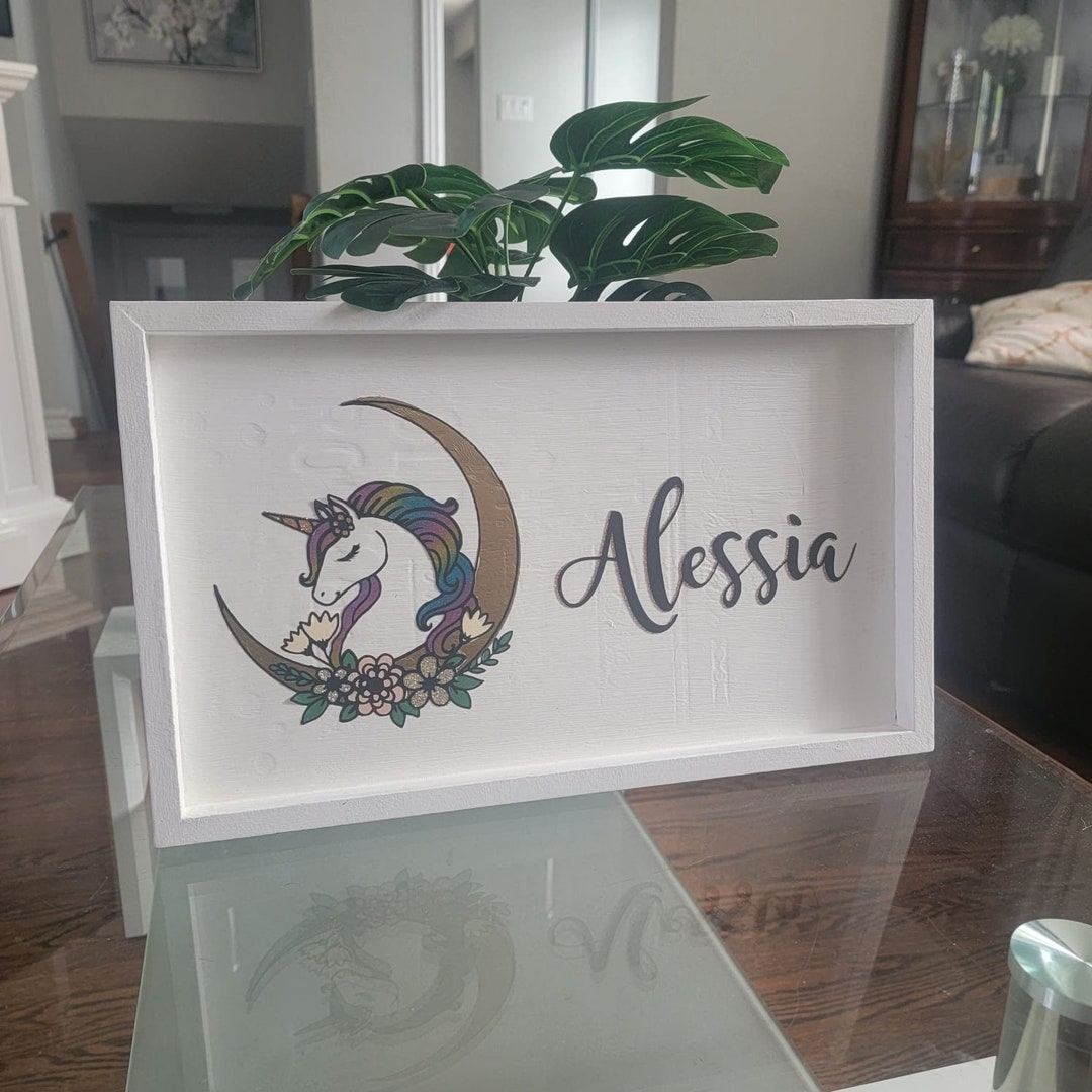 Character Name Sign Custom Kids Name Sign Unicorn Sign - Etsy