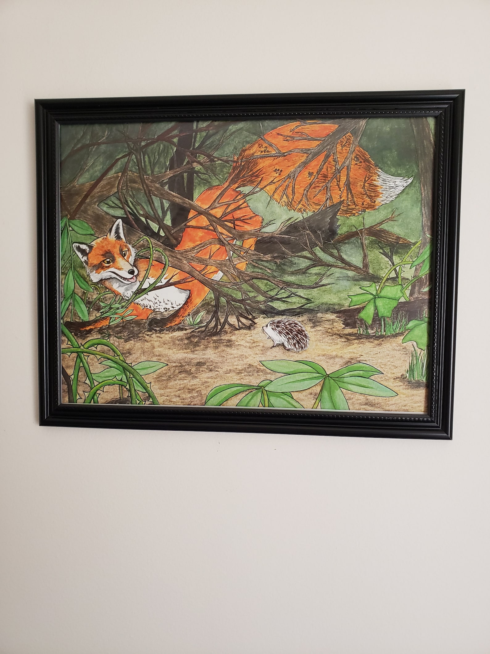 Fox and the Hedgehog Fable, Aesop's Fable Illustration, 8.5x11 Fine Art ...