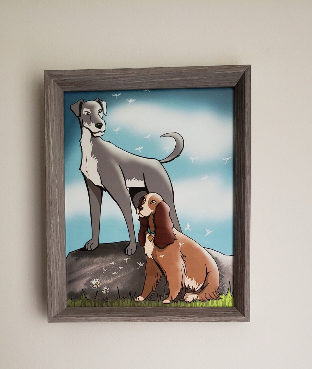 Lady and the Tramp Fanart Print, Disney Fanart, Dog Illustration - Etsy