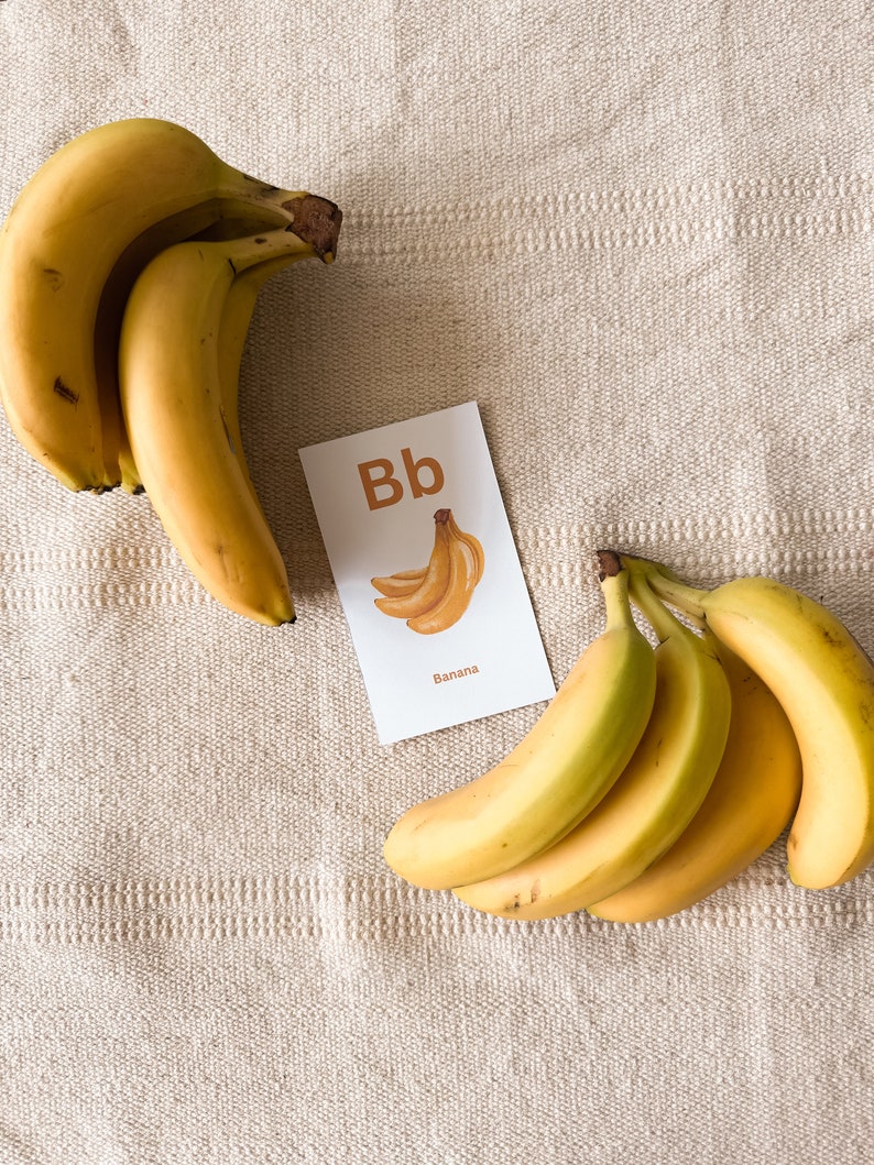 Printable Alphabet Flash Cards With Fruits and Vegetables - Educational ...